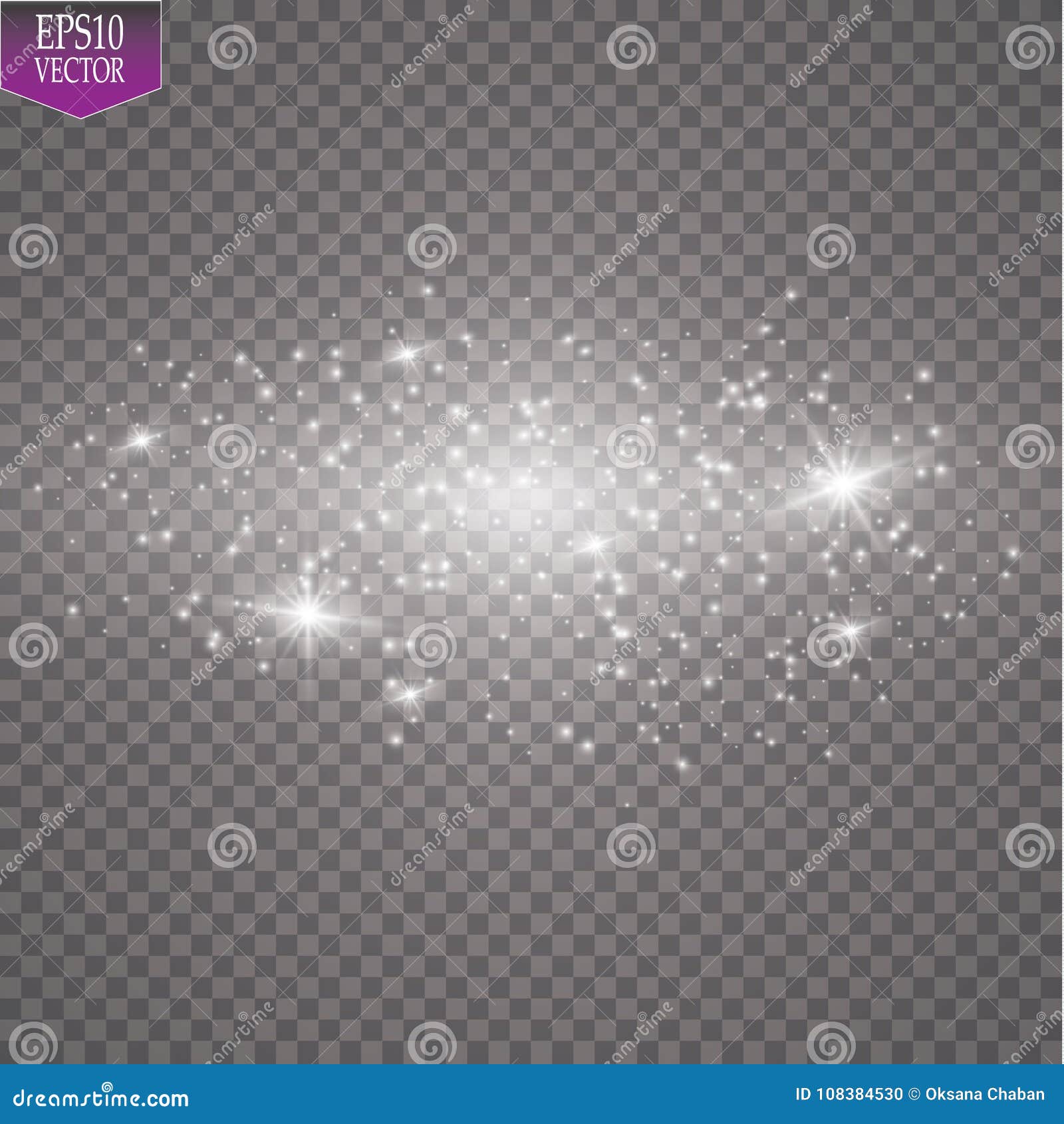 White Glowing Light Burst Explosion on Transparent Background. Vector ...