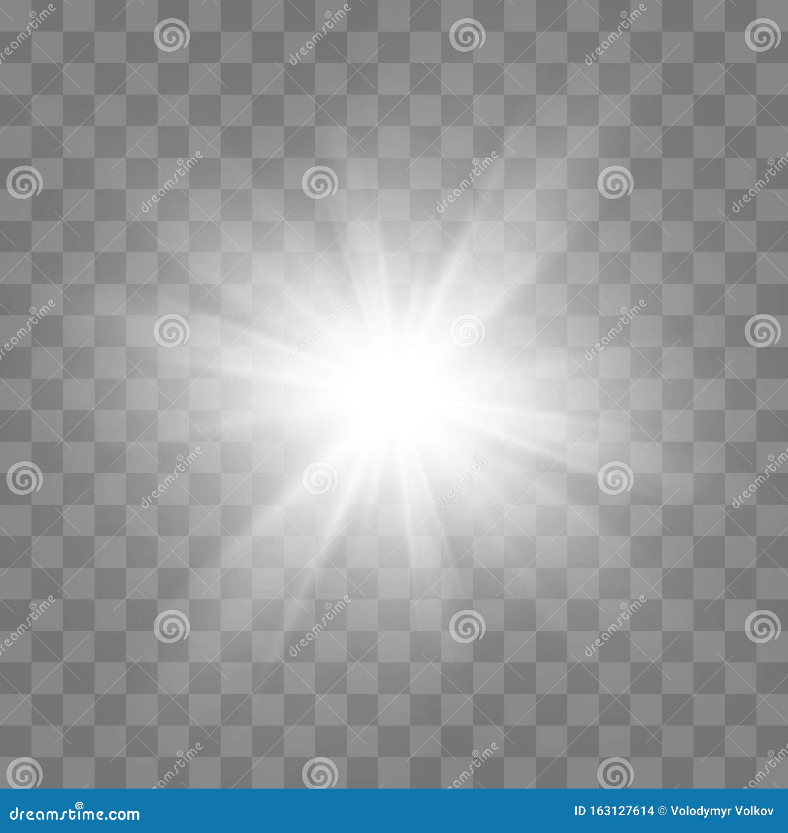 White Glowing Light Burst Explosion with Transparent. Cool Effect ...