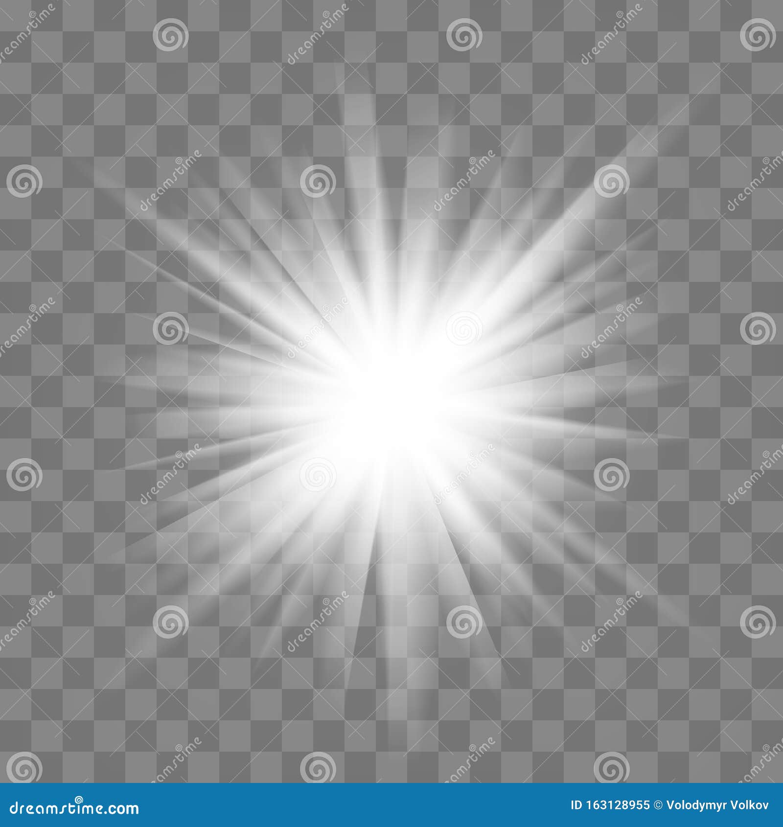 White Glowing Light Burst Explosion with Transparent. Cool Effect ...