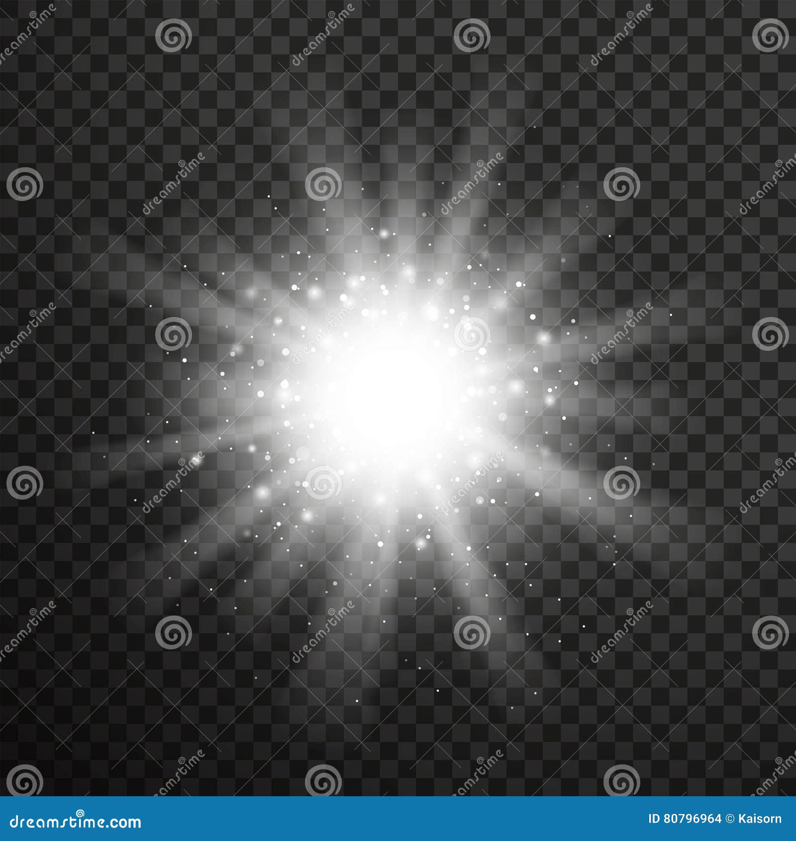 White Glowing Light Explodes On A Transparent Background. Sparkling ...