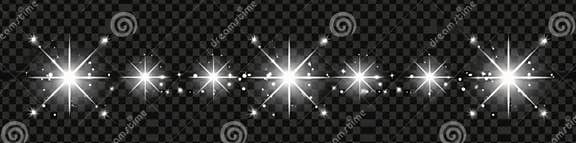 White Glowing Light Effect with Stars and Sparkling Magic on ...