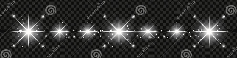 White Glowing Light Effect with Stars and Sparkling Magic on ...