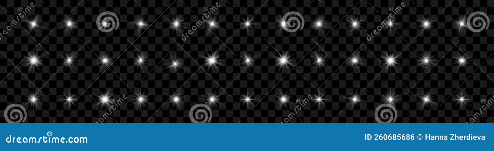 White Glowing Light Explodes on a Transparent Background. Glittering ...