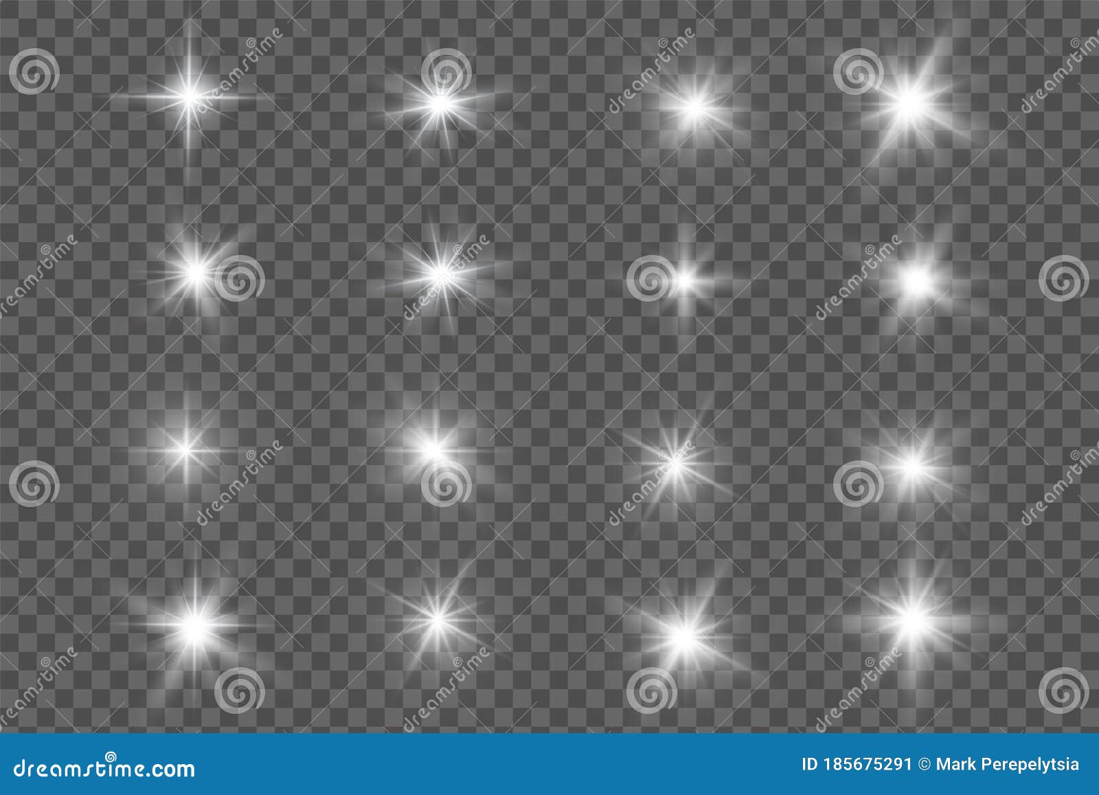 White Glowing Light Explodes on a Transparent Background. Sparkling ...