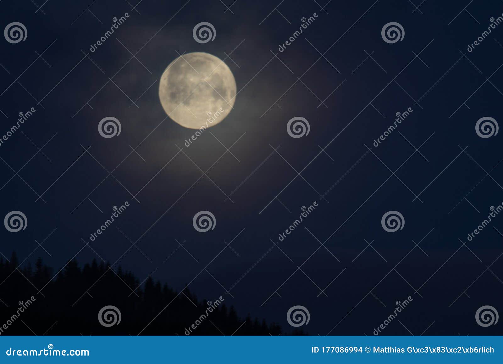 White Glowing Moon in the Winter Stock Photo - Image of celestial ...