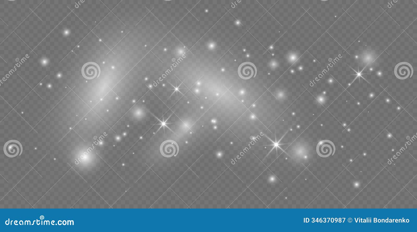 White Glowing Stars and Sparkles on a Transparent Background. Stock ...