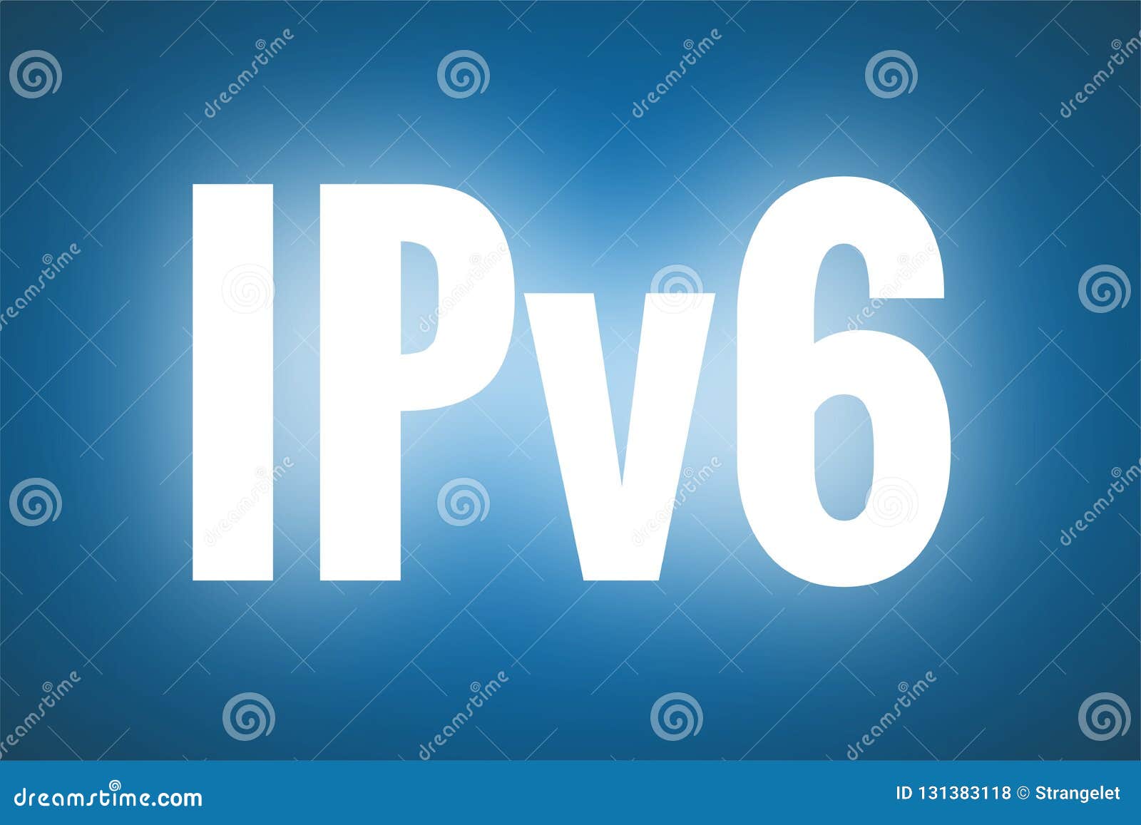 White Glowing Text IPv6 on Blue Background Stock Vector - Illustration ...