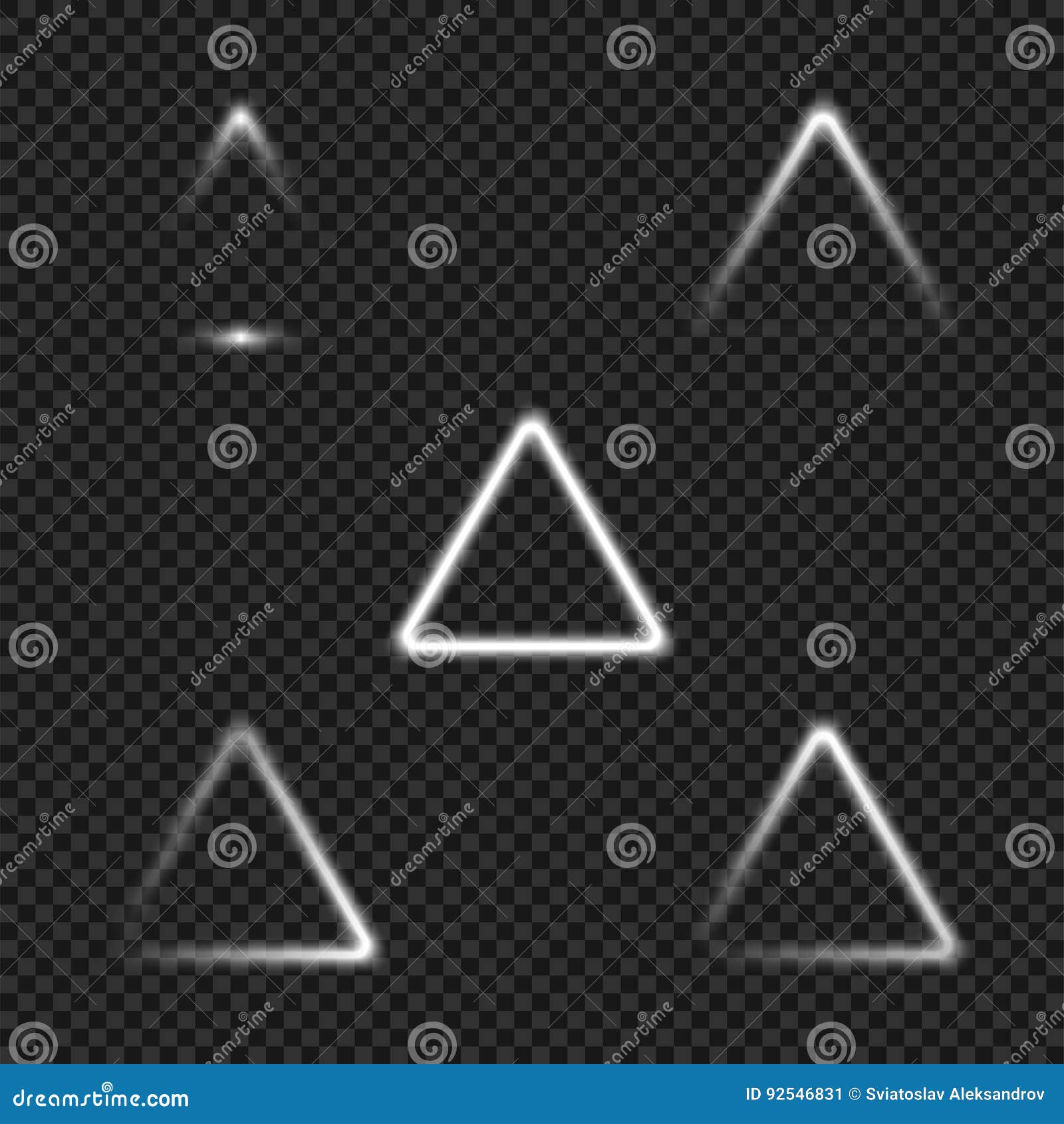 White Glowing Triangles Collection for Your Design Stock Vector ...