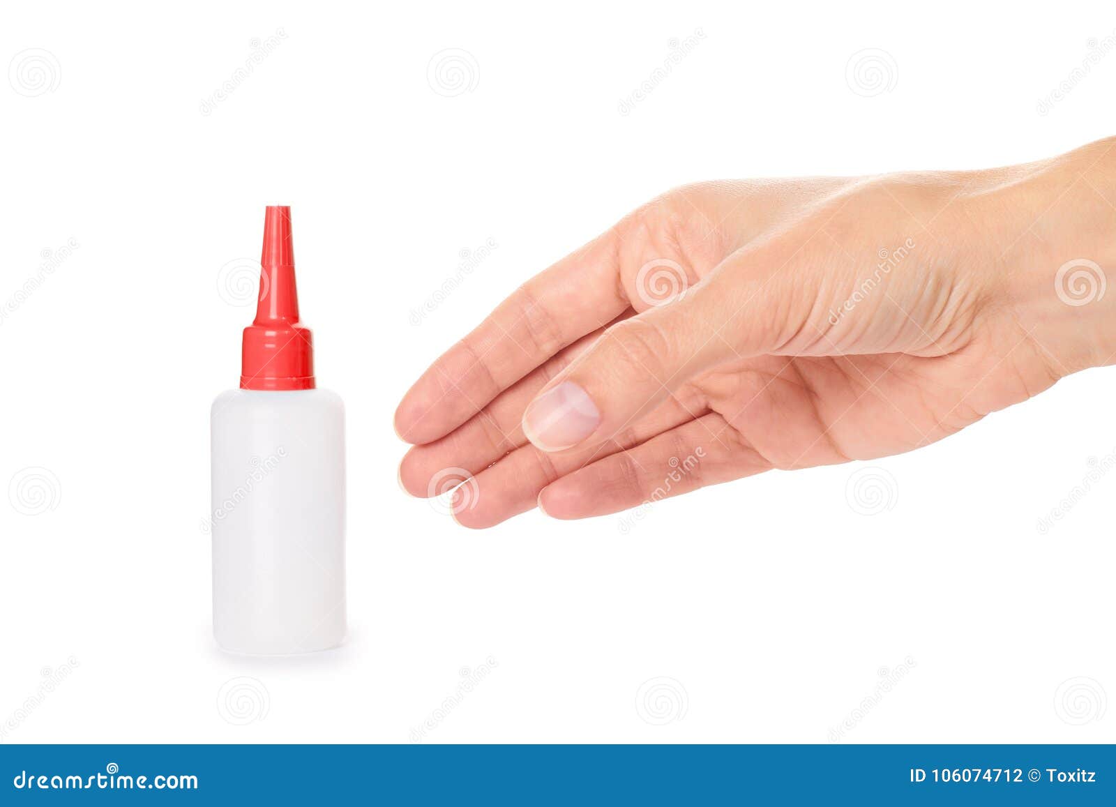 White Glue Container in Hand Isolated on a White Background Stock Photo ...
