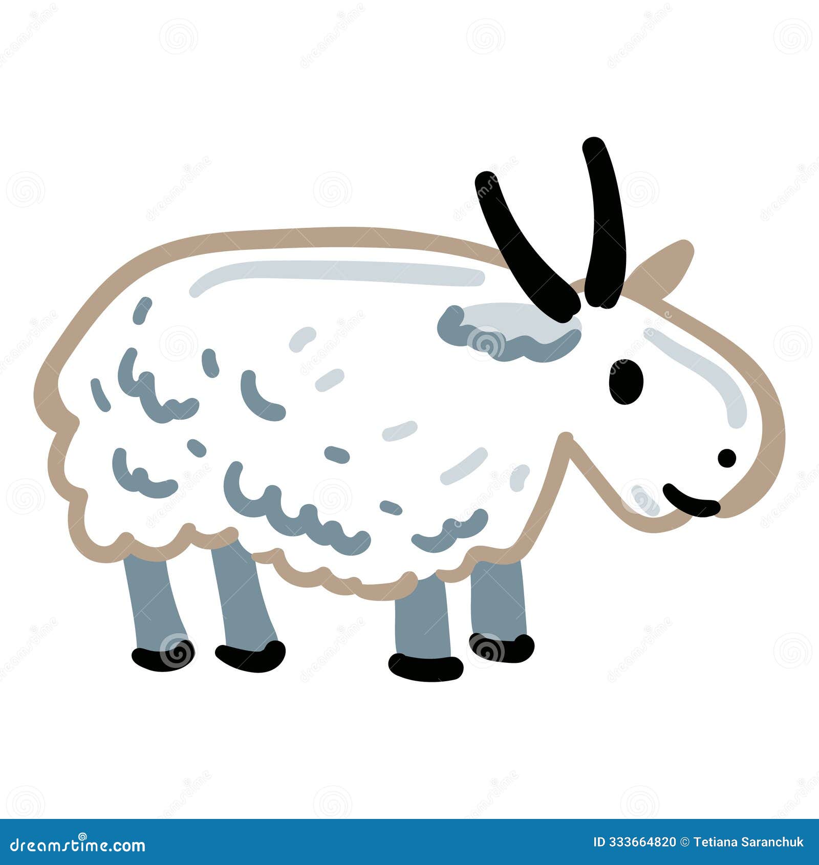 A White Goat Cartoon Character Illustration Stock Vector - Illustration ...