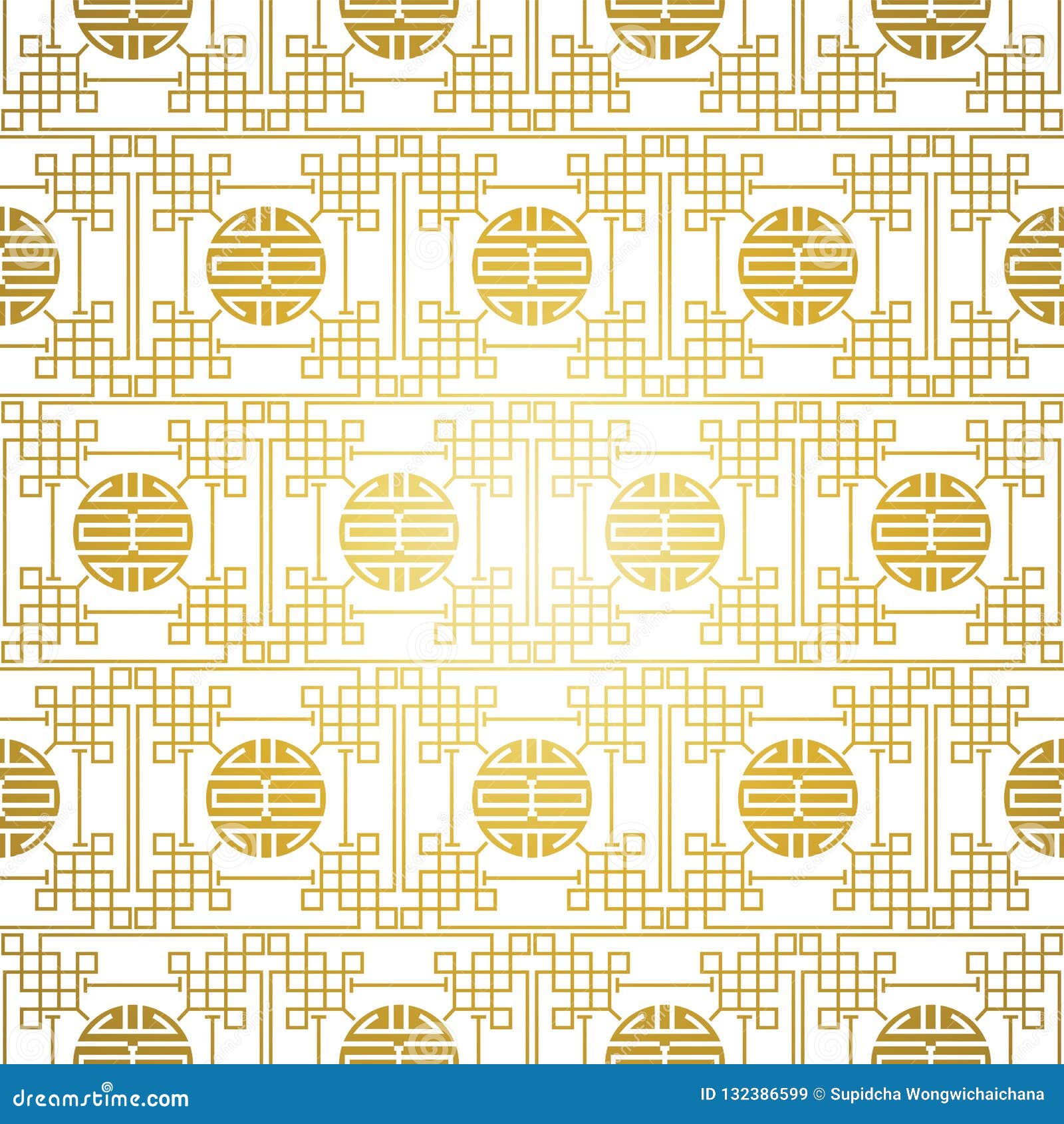 White Gold Chinese Seamless Pattern Stock Vector - Illustration of card ...