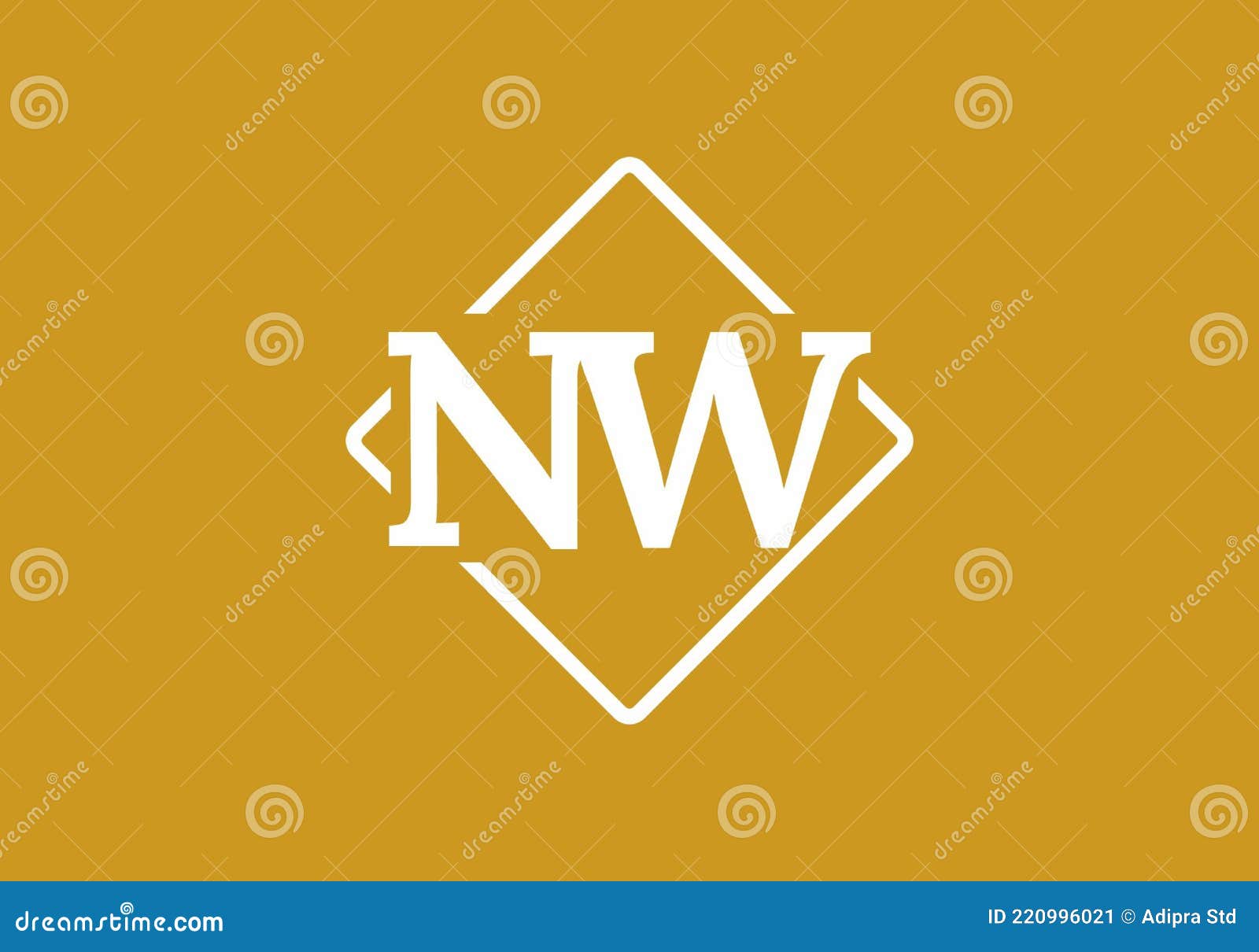 White Gold Color of NW Initial Letter Stock Vector - Illustration of ...