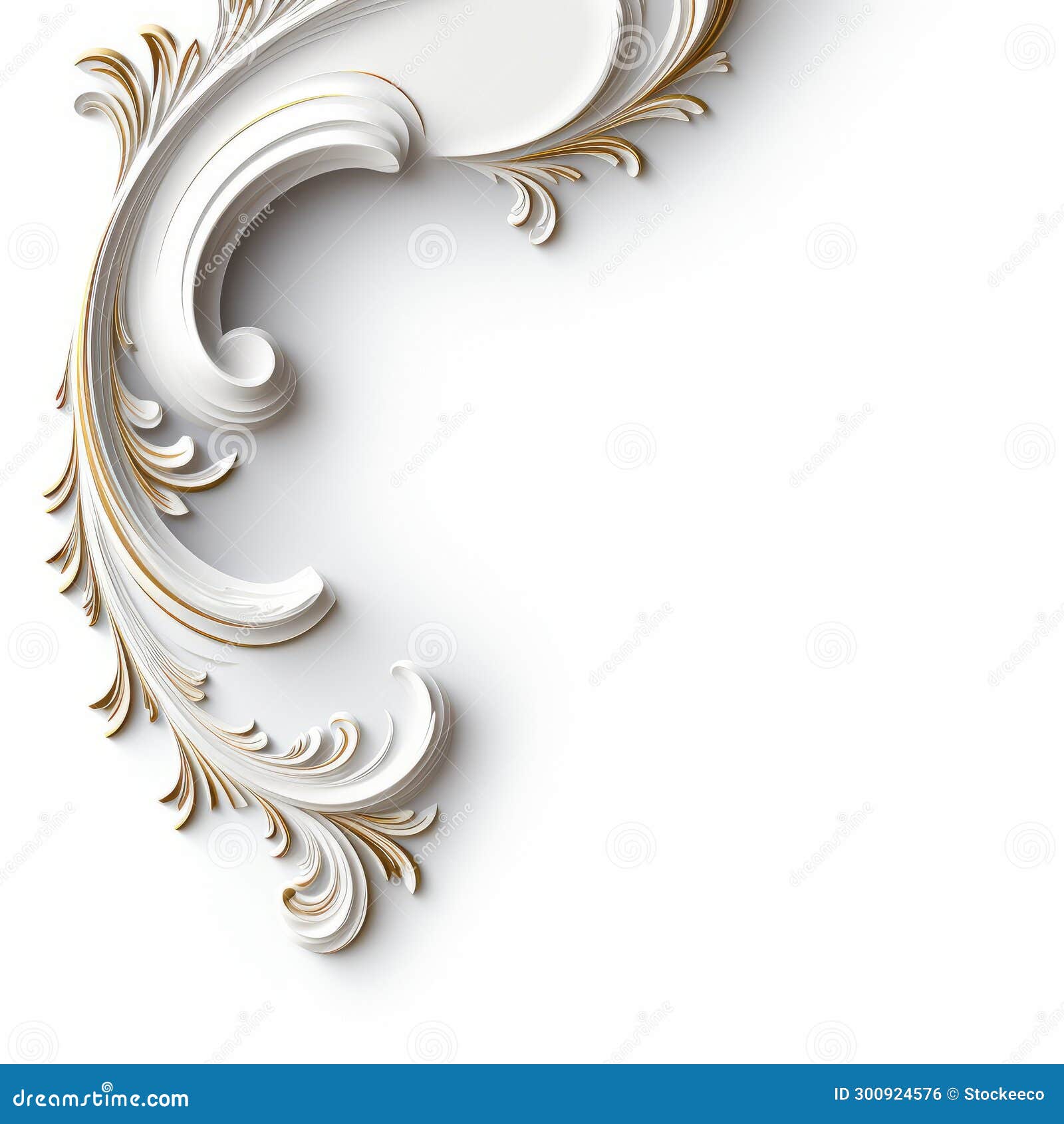 Elegant White Ornate Frame on White Background - Stunning Decorative ...