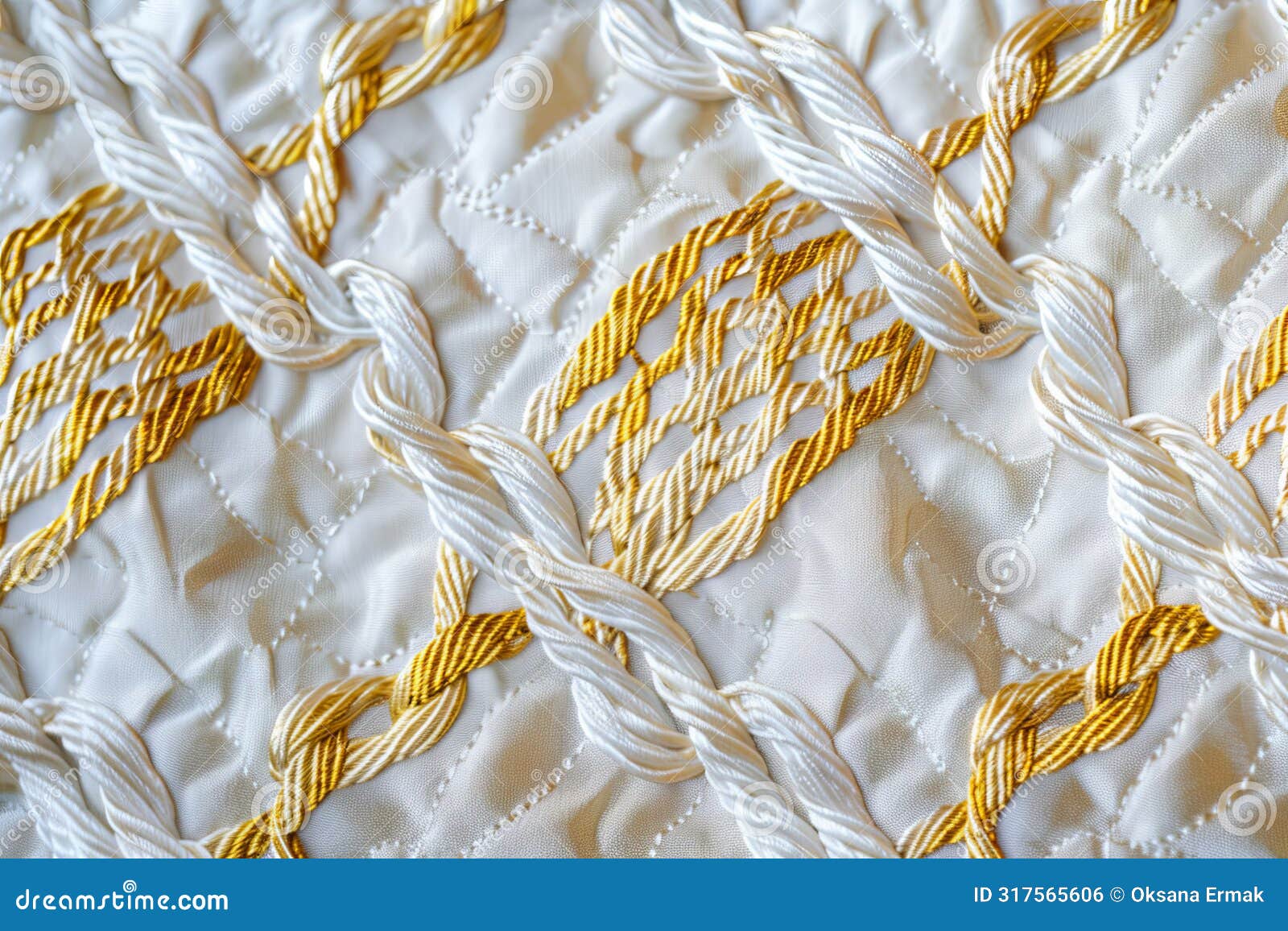 White and Gold Embroidery Texture Background, Abstract Embroidered ...