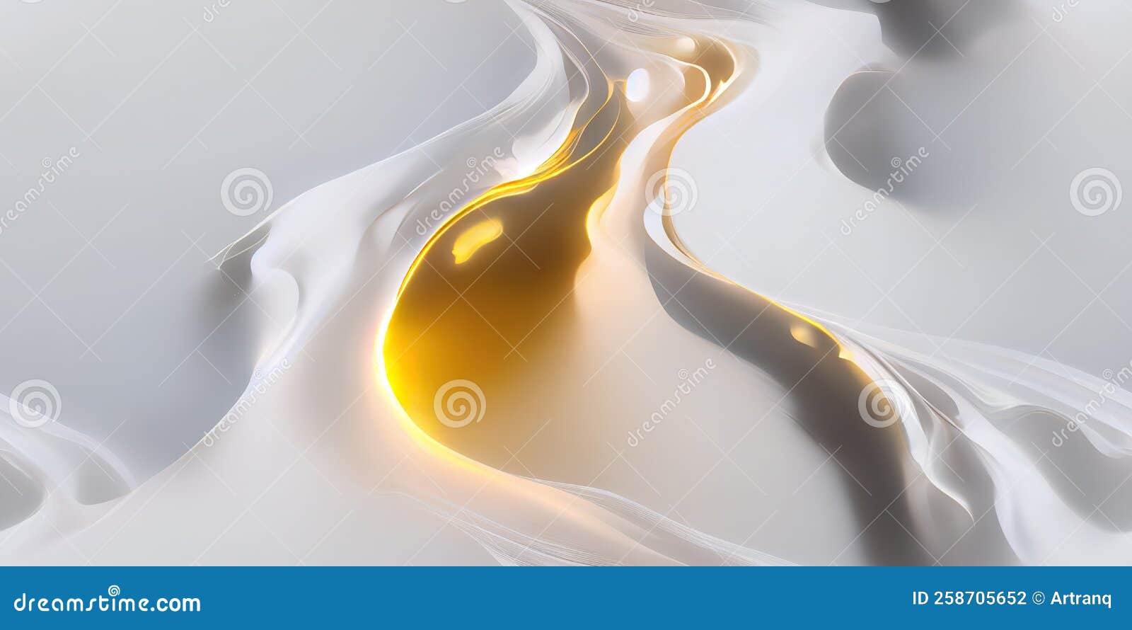 White and Gold Fluid Flows in a Flowing, Seamless Texture Stock ...