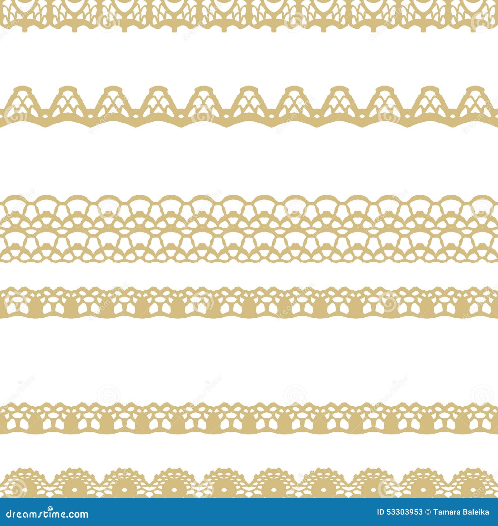 White and Gold Lace Seamless Stripes Pattern. Stock Vector ...