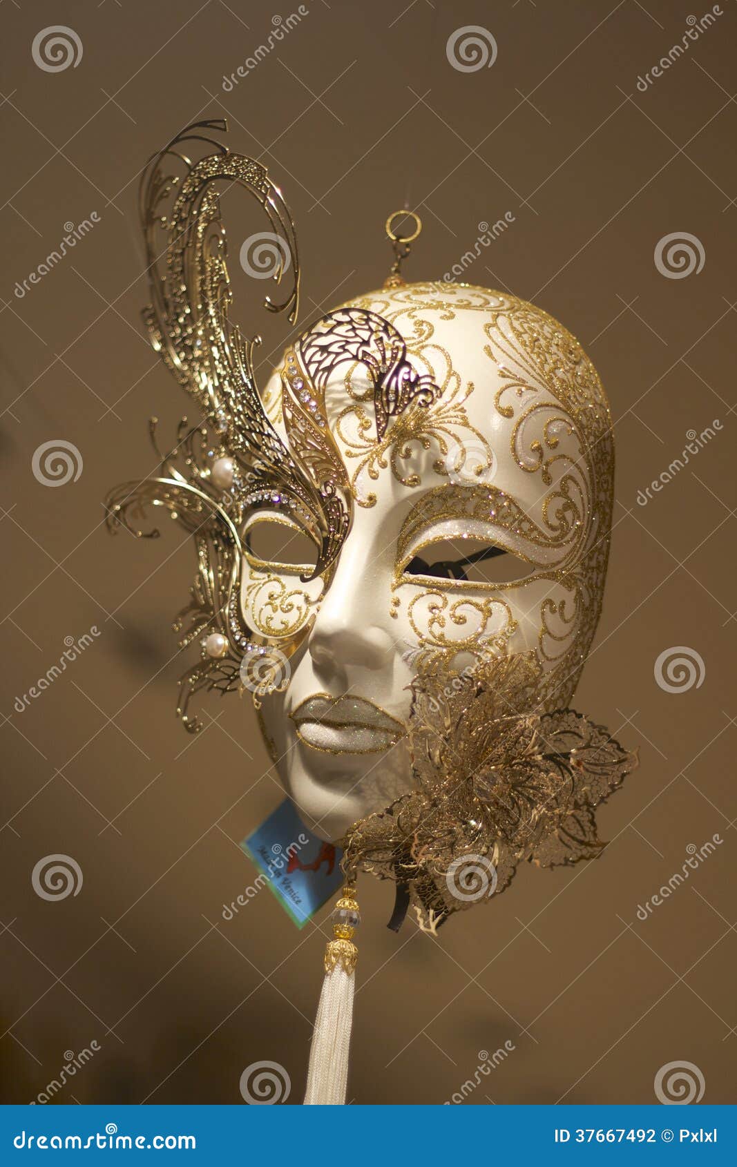 White and gold mask stock photo. Image of mask, festival - 37667492