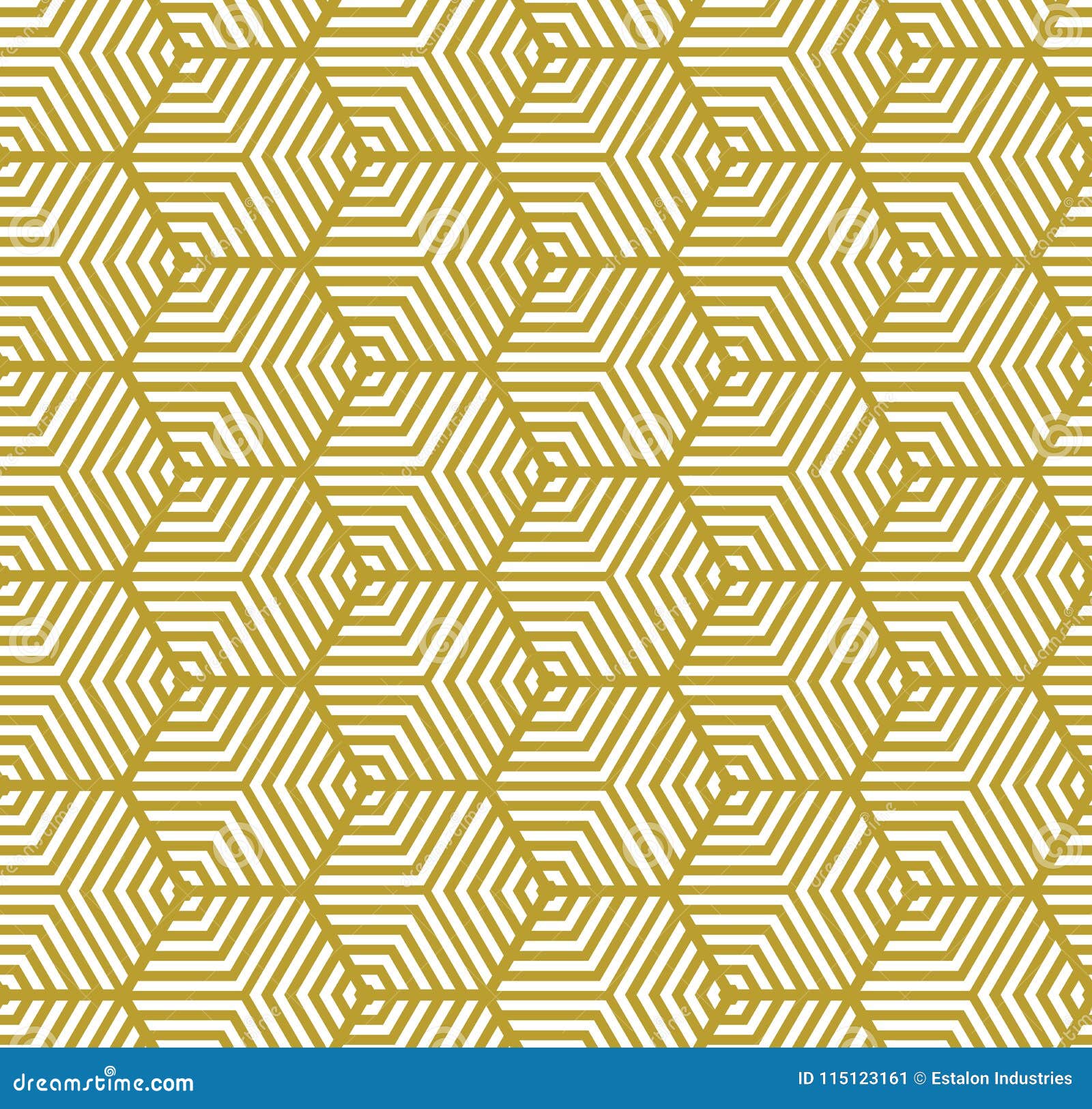 White on Gold Multi Hexagonal Line Pattern Seamless Repeat Background ...