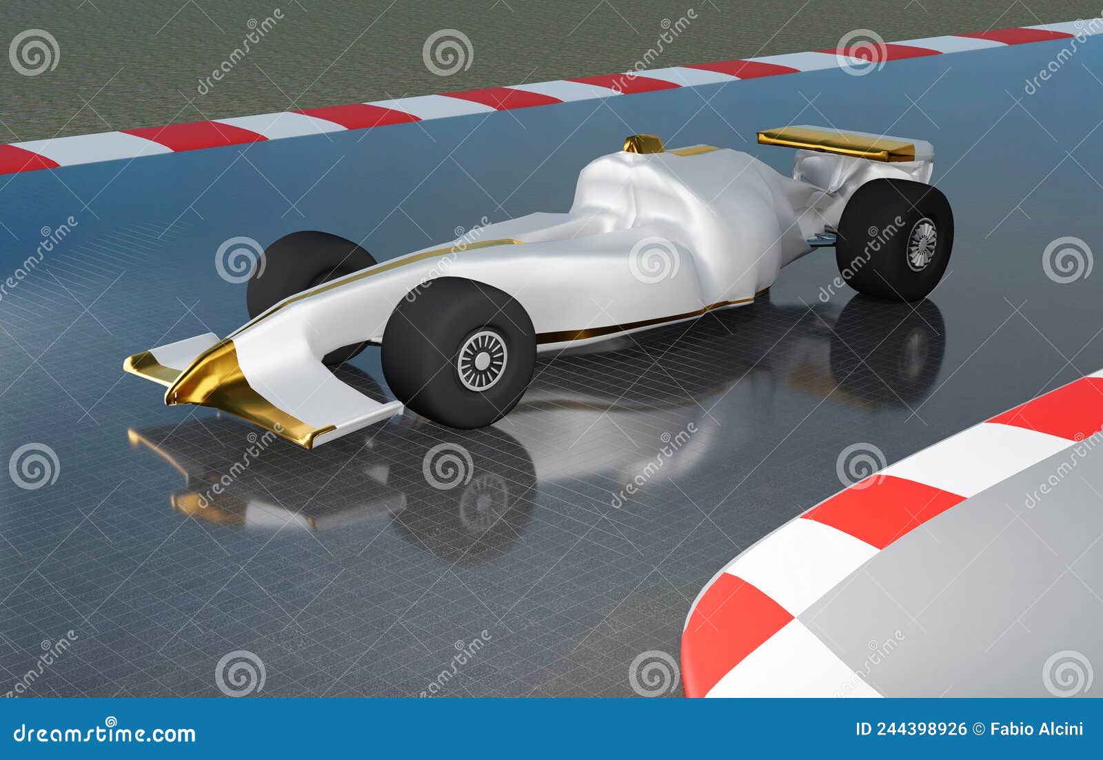 White and gold racing car stock illustration. Illustration of power ...