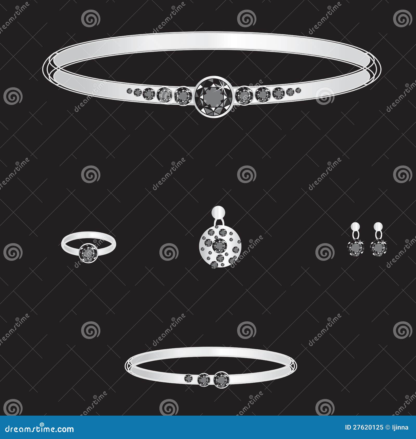 White gold set stock vector. Illustration of blink, black - 27620125
