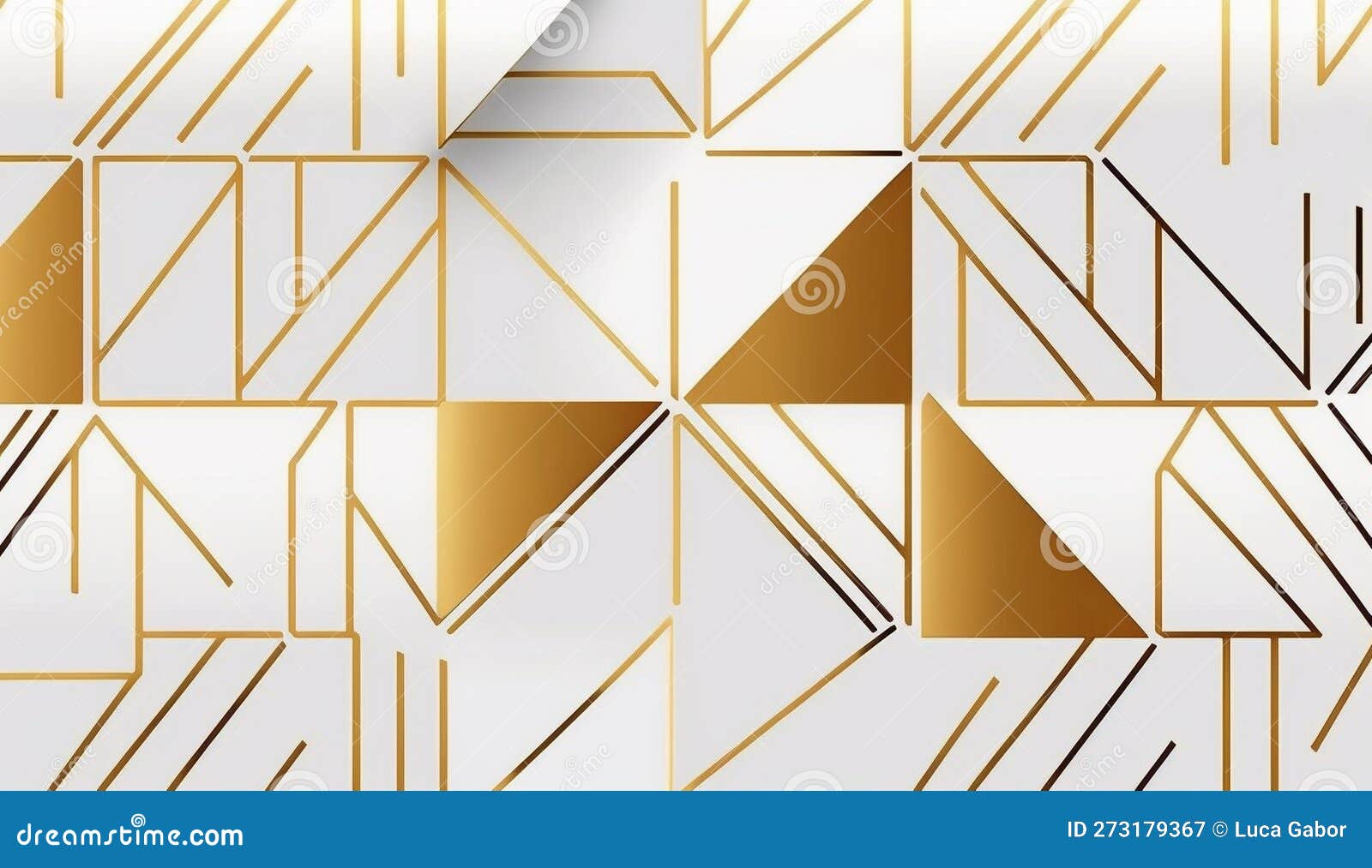 Best White Simple Abstract Geometric Vector Seamless Pattern with Gold ...