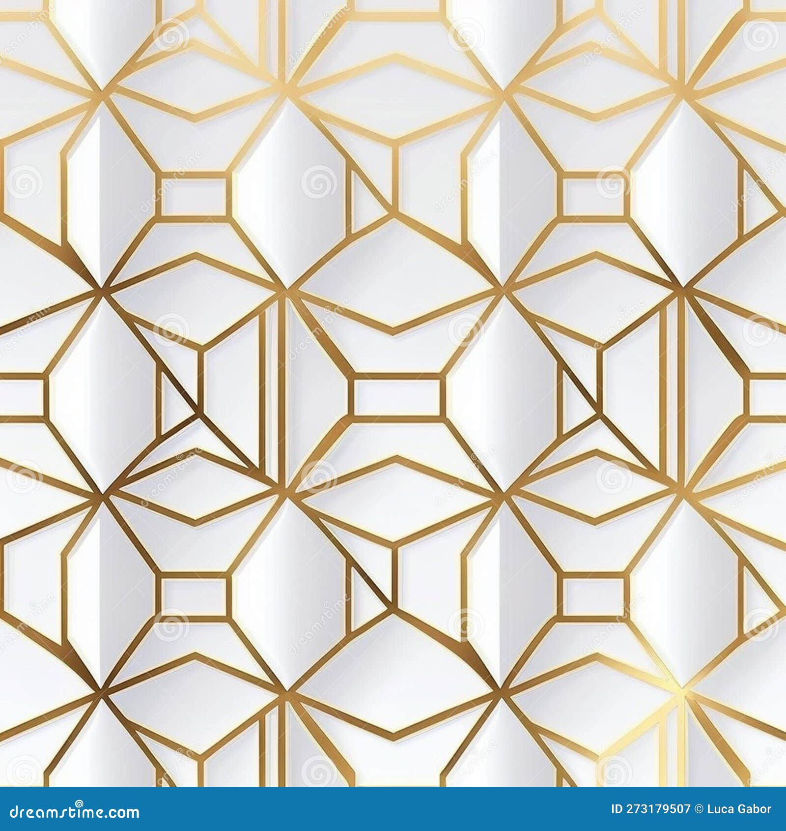 Best White Simple Abstract Geometric Vector Seamless Pattern with Gold ...