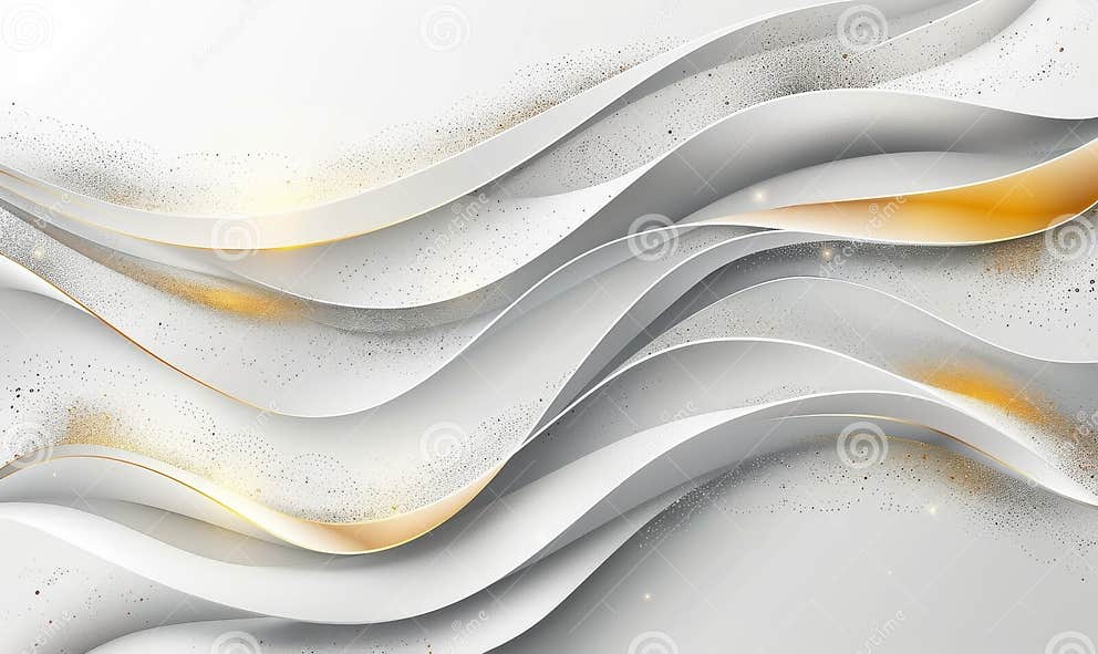 A White and Gold Wave Pattern with a Yellow Stripe, Illustrator ...