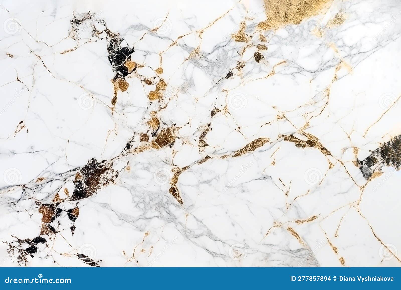 White and Golden Marble Surface, Abstract Background, Ai Generated ...