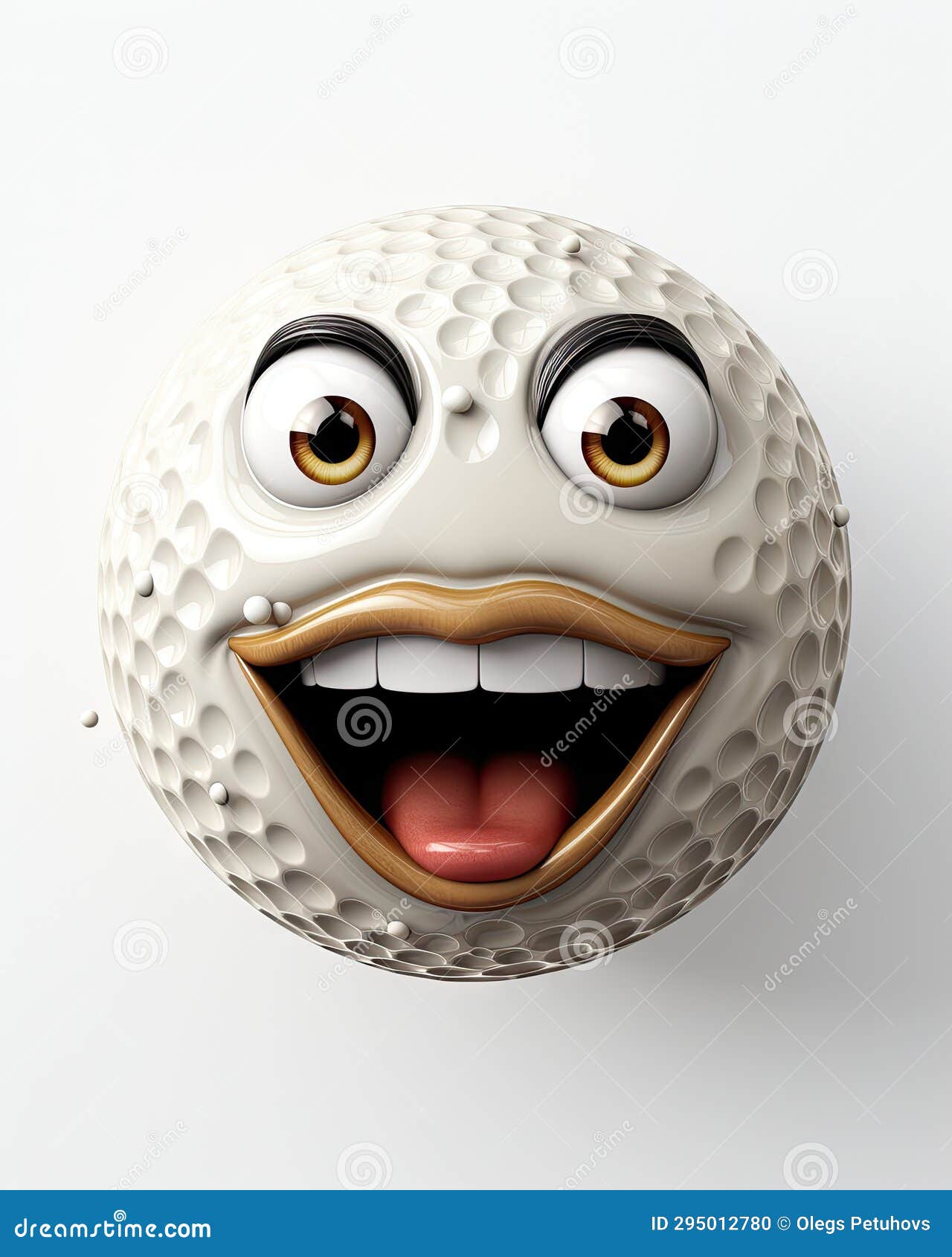 A White Golf Ball with a Face Made of Golf Balls. Generative Ai Stock ...