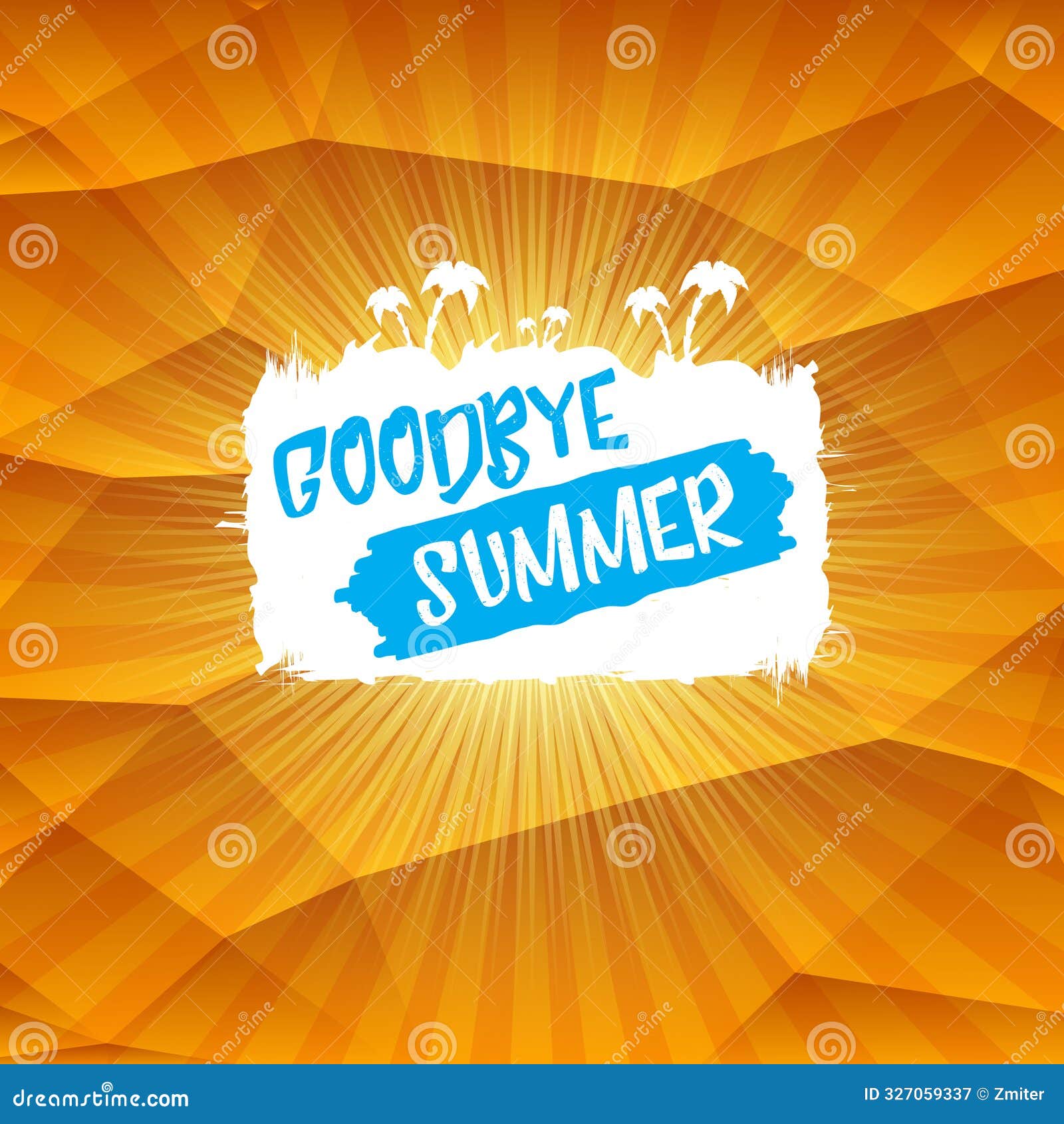 White Goodbye Summer Vector Concept Text Label or Sticker on Orange ...