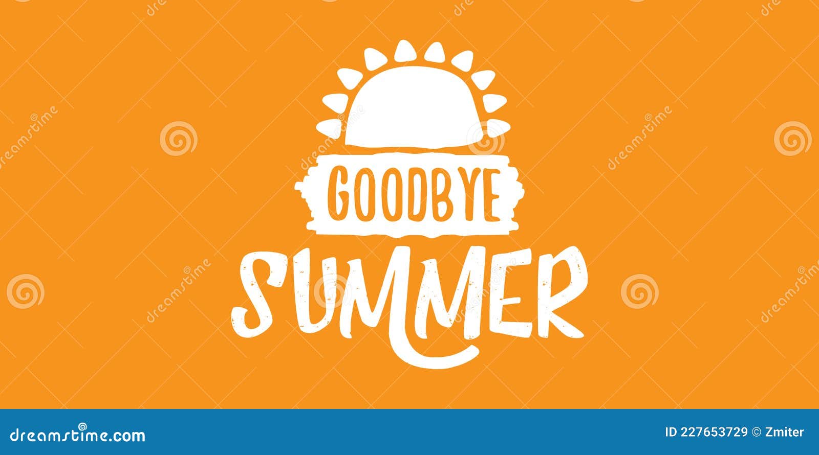 White Goodbye Summer Vector Concept Text Label or Sticker on Orange ...