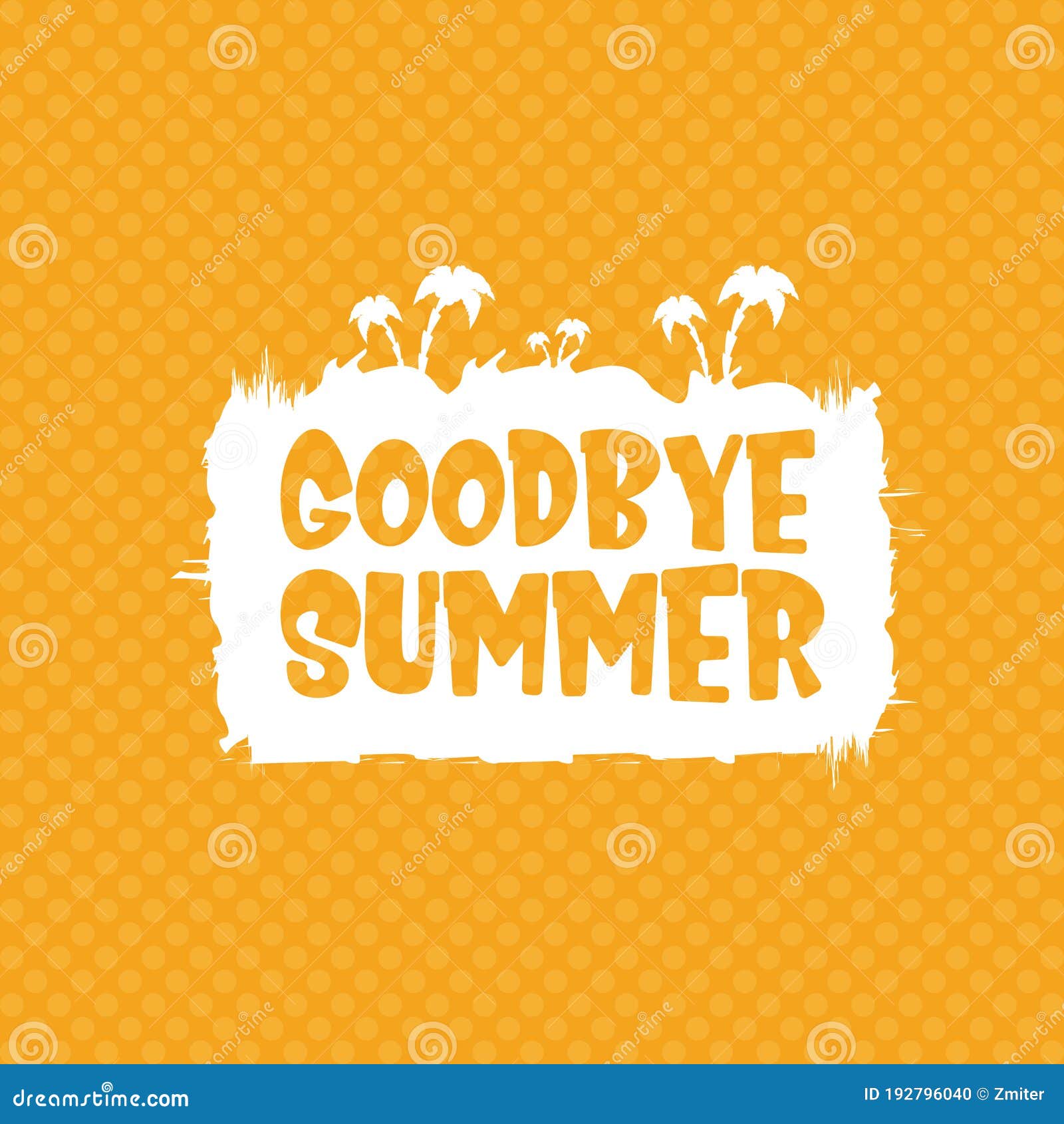 White Goodbye Summer Vector Concept Text Label or Sticker on Orange ...