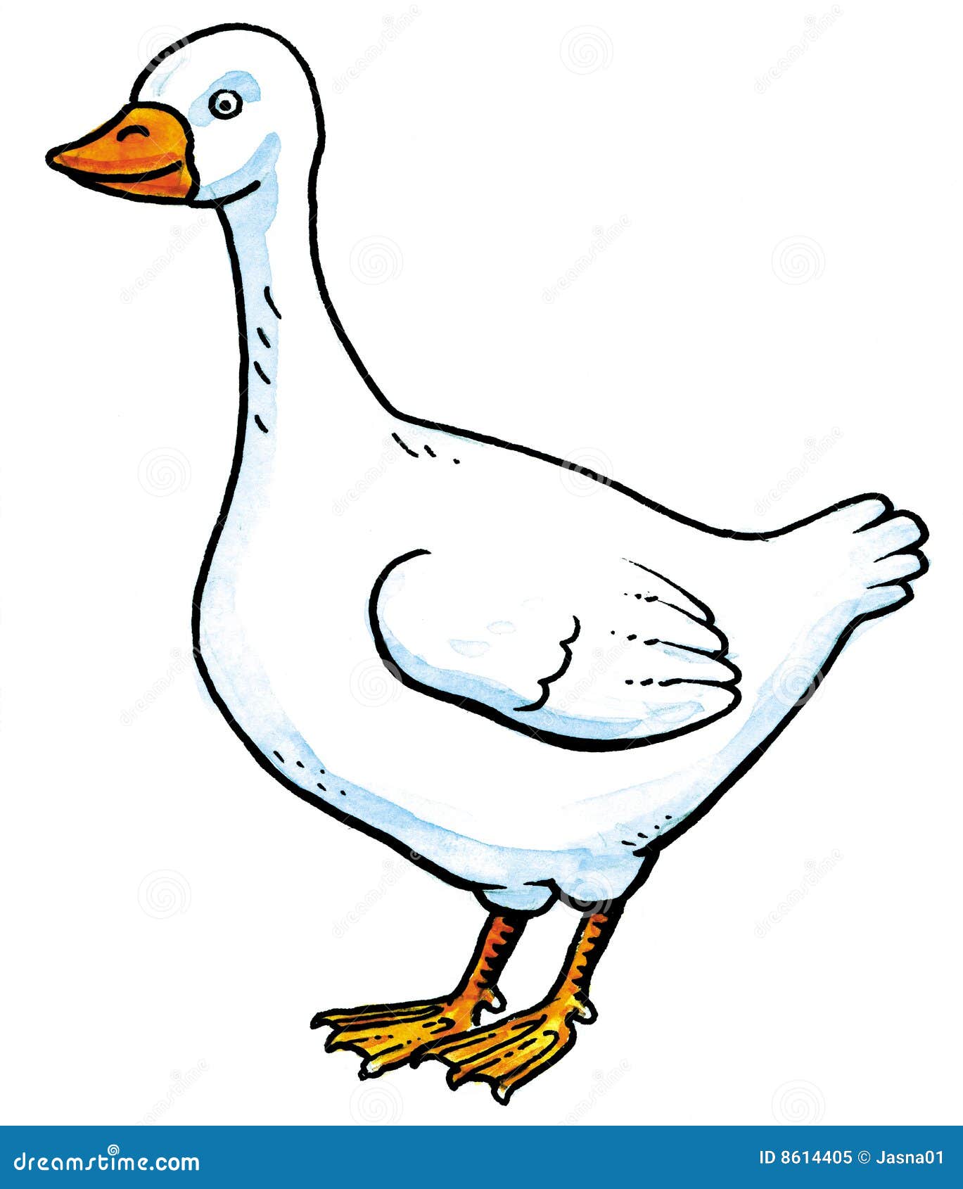 White Goose Bird Sitting Cartoon Illustration | CartoonDealer.com ...