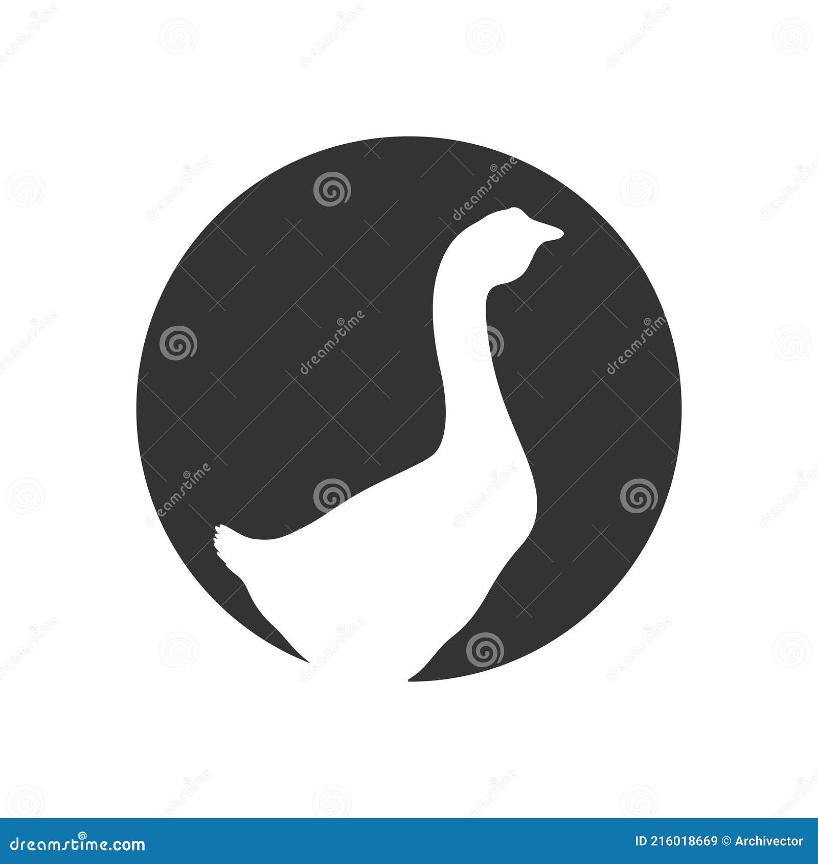 Goose sign in the circle stock vector. Illustration of circle - 216018669