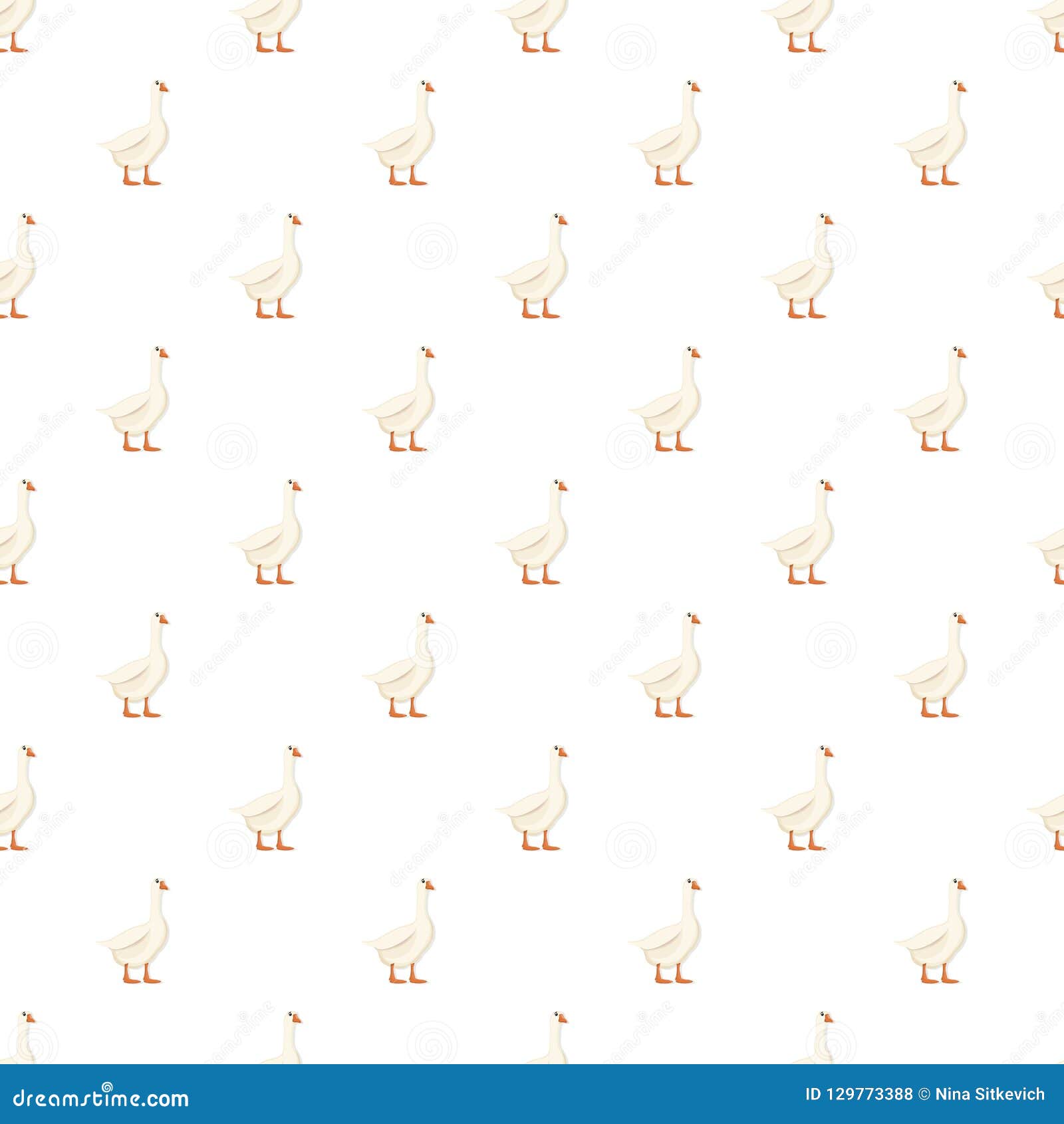 White Goose Pattern Seamless Stock Vector - Illustration of beautiful ...