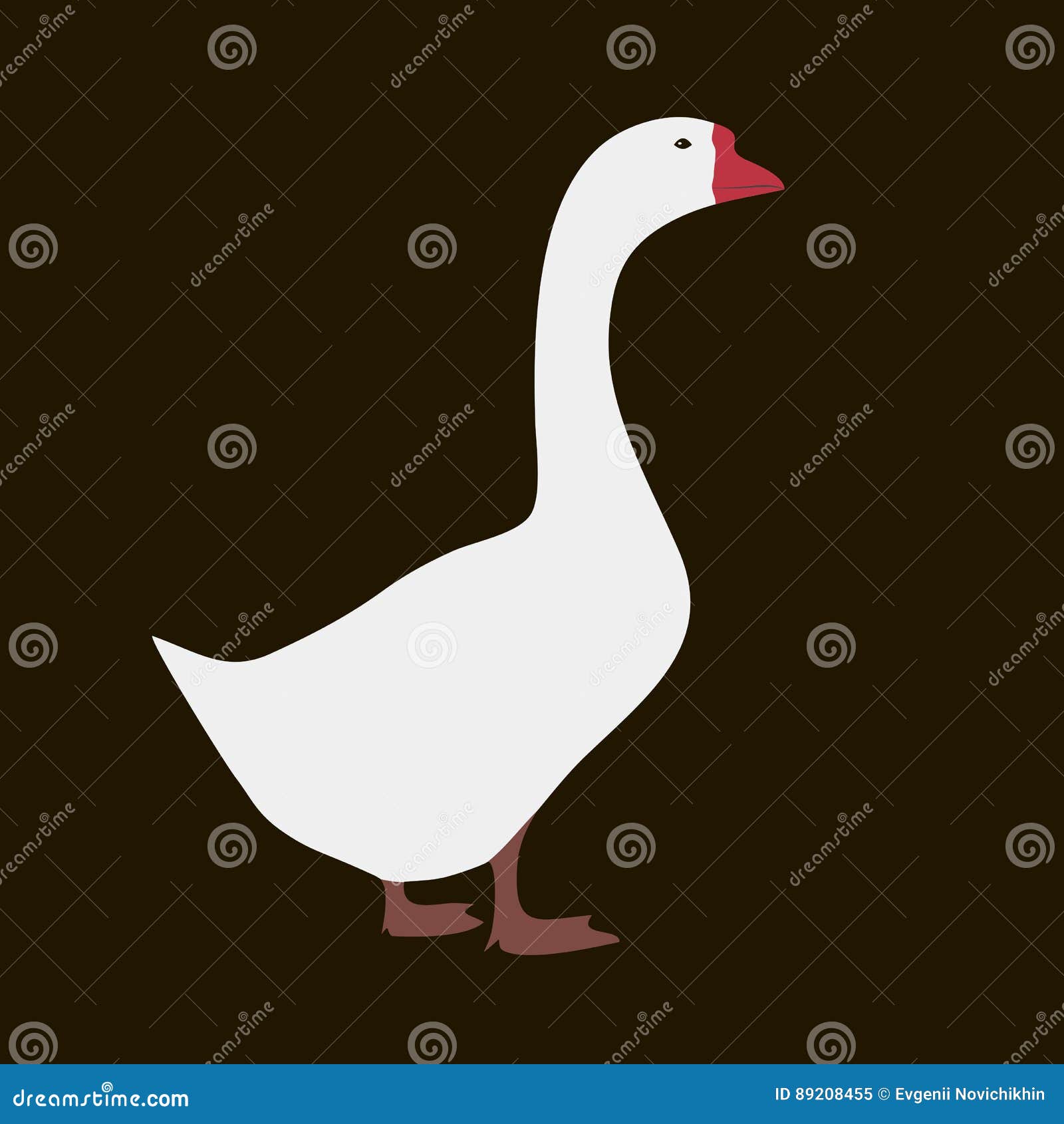 White Goose Bird Sitting Cartoon Illustration | CartoonDealer.com ...