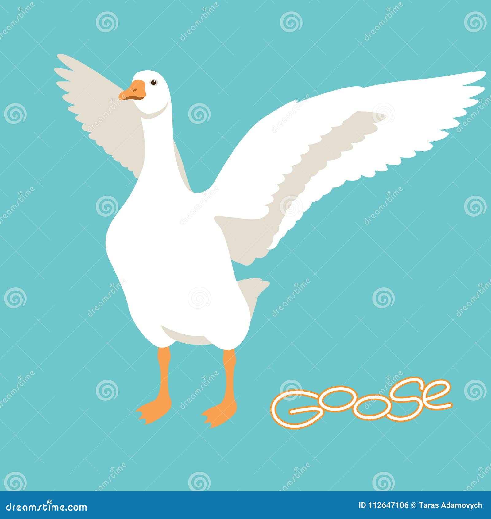 Goose Vector Illustration Flat Style Front Side Stock Vector ...