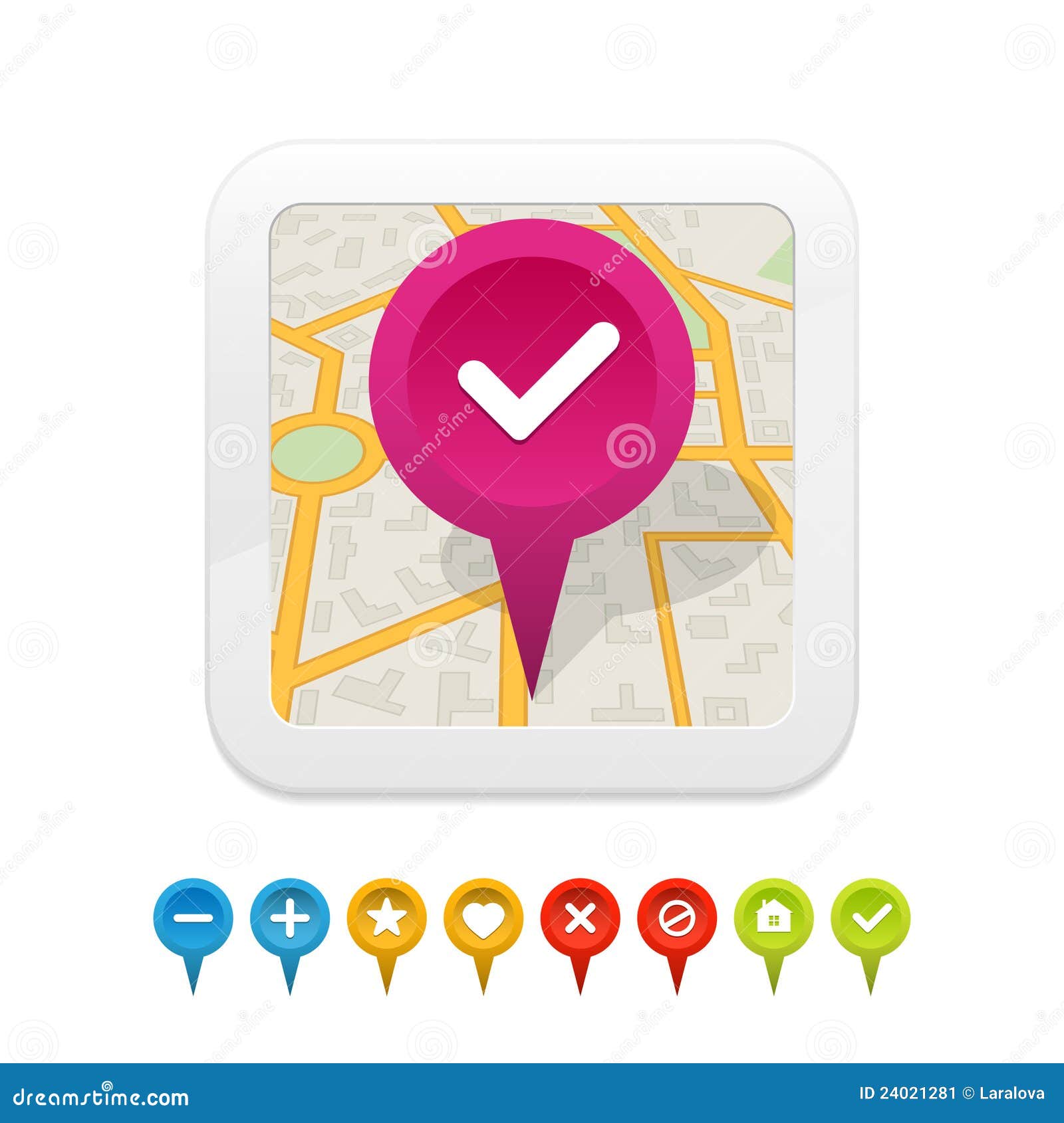 White Gps Navigator Icon with Labels Stock Vector - Illustration of ...