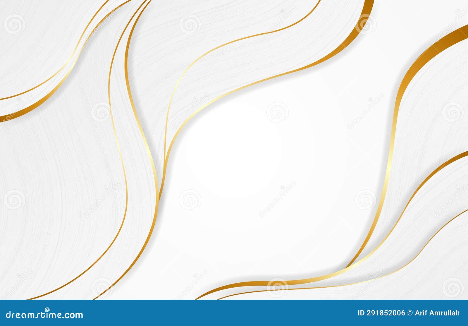 White Gradation Wave Texture Background with Golden Line Stock Vector ...