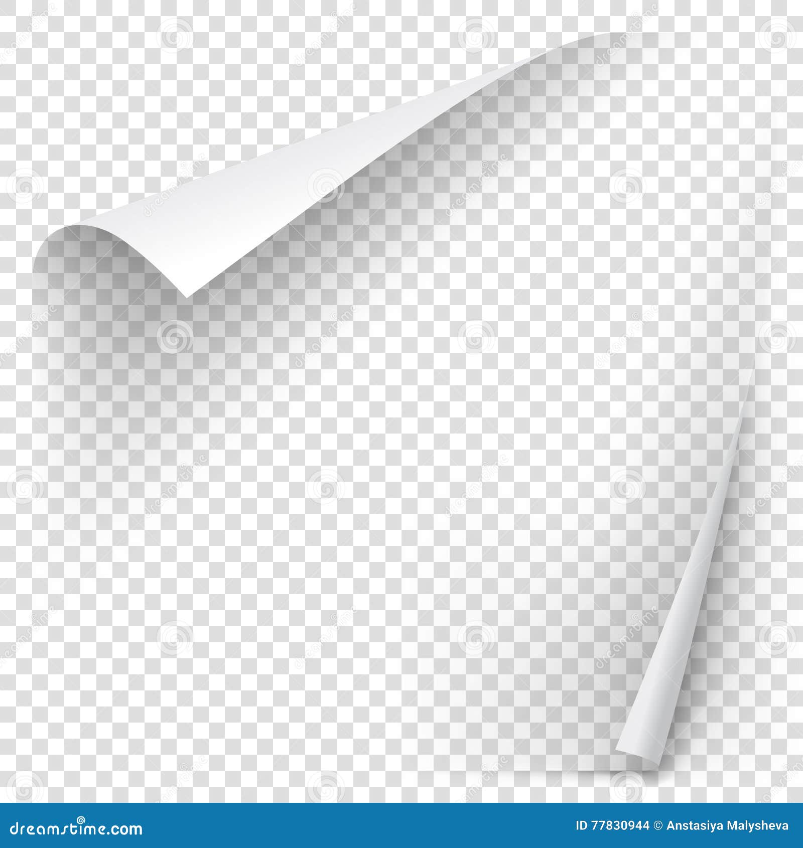 White gradient paper curl stock vector. Illustration of leaf - 77830944