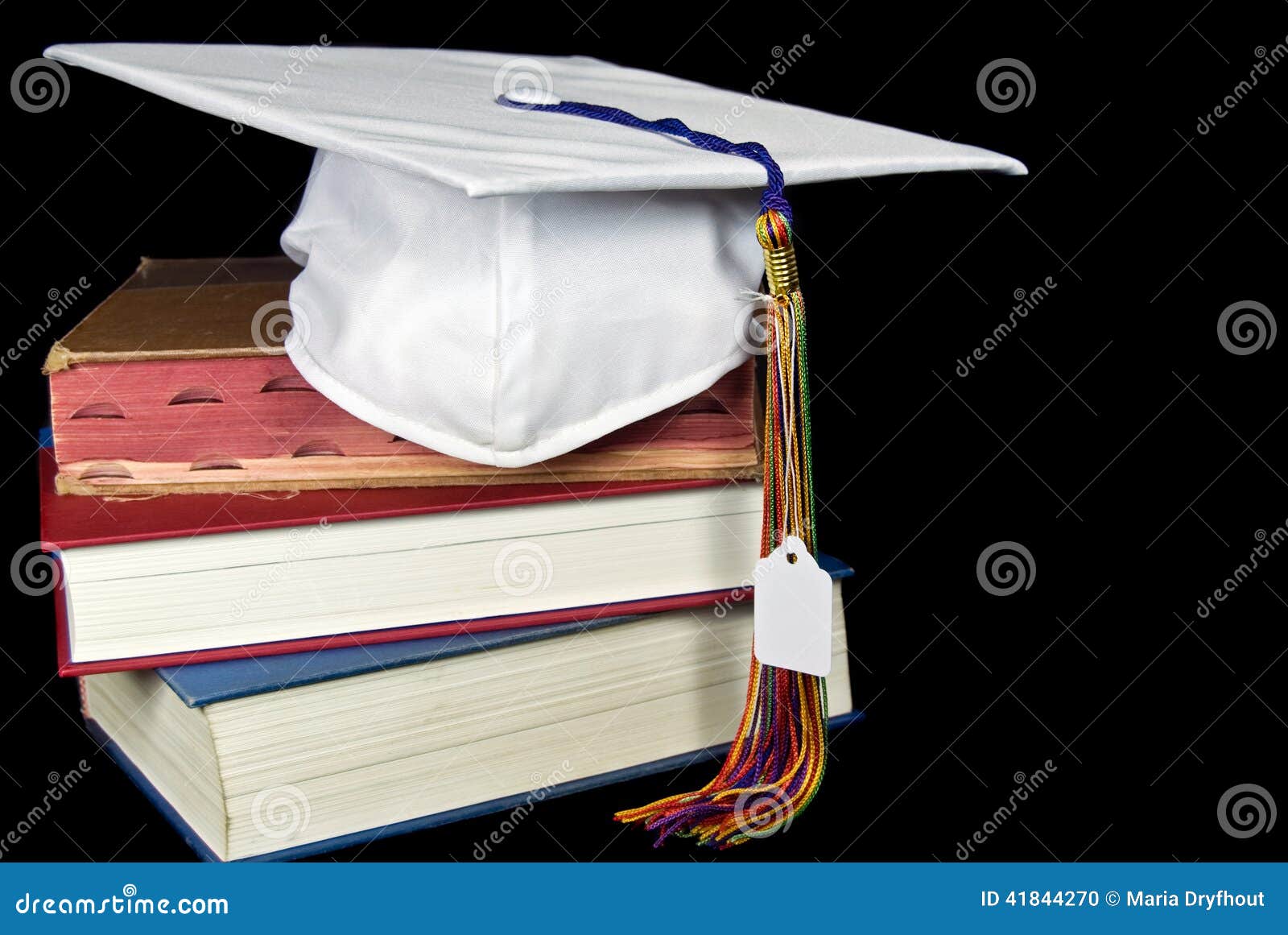 White Graduation Hat with Price Tag Stock Photo - Image of white ...