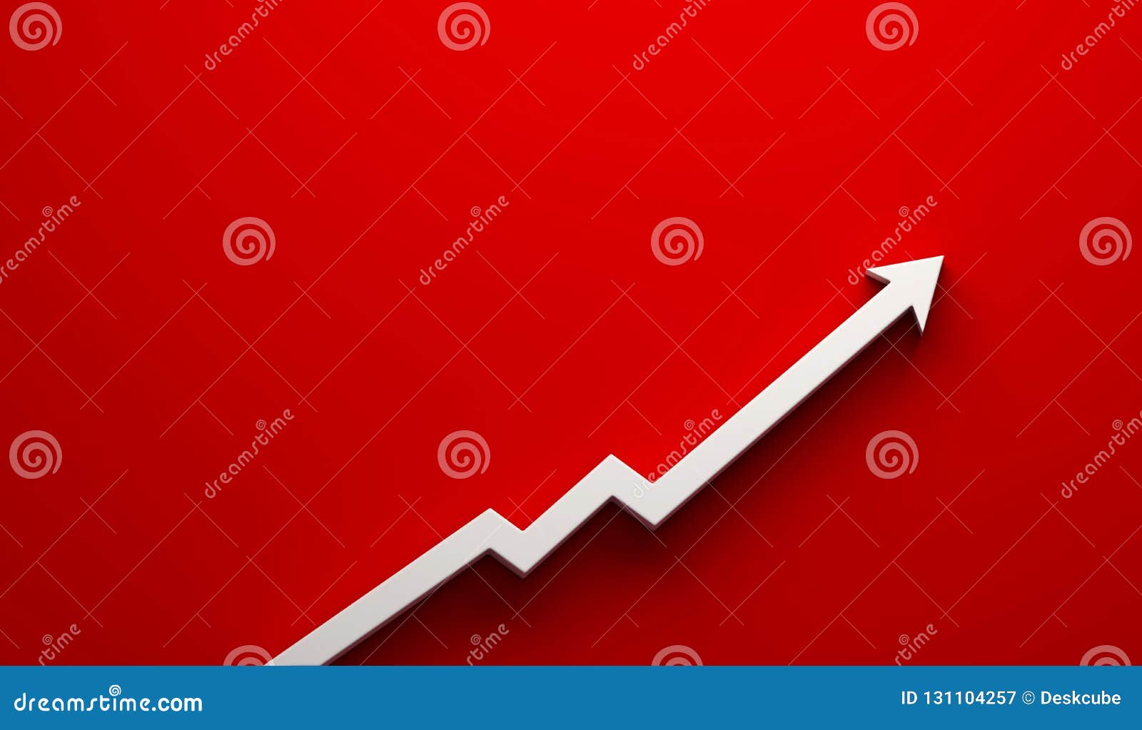White Graph Arrow of Improvement. 3D Render Illustration. Stock ...