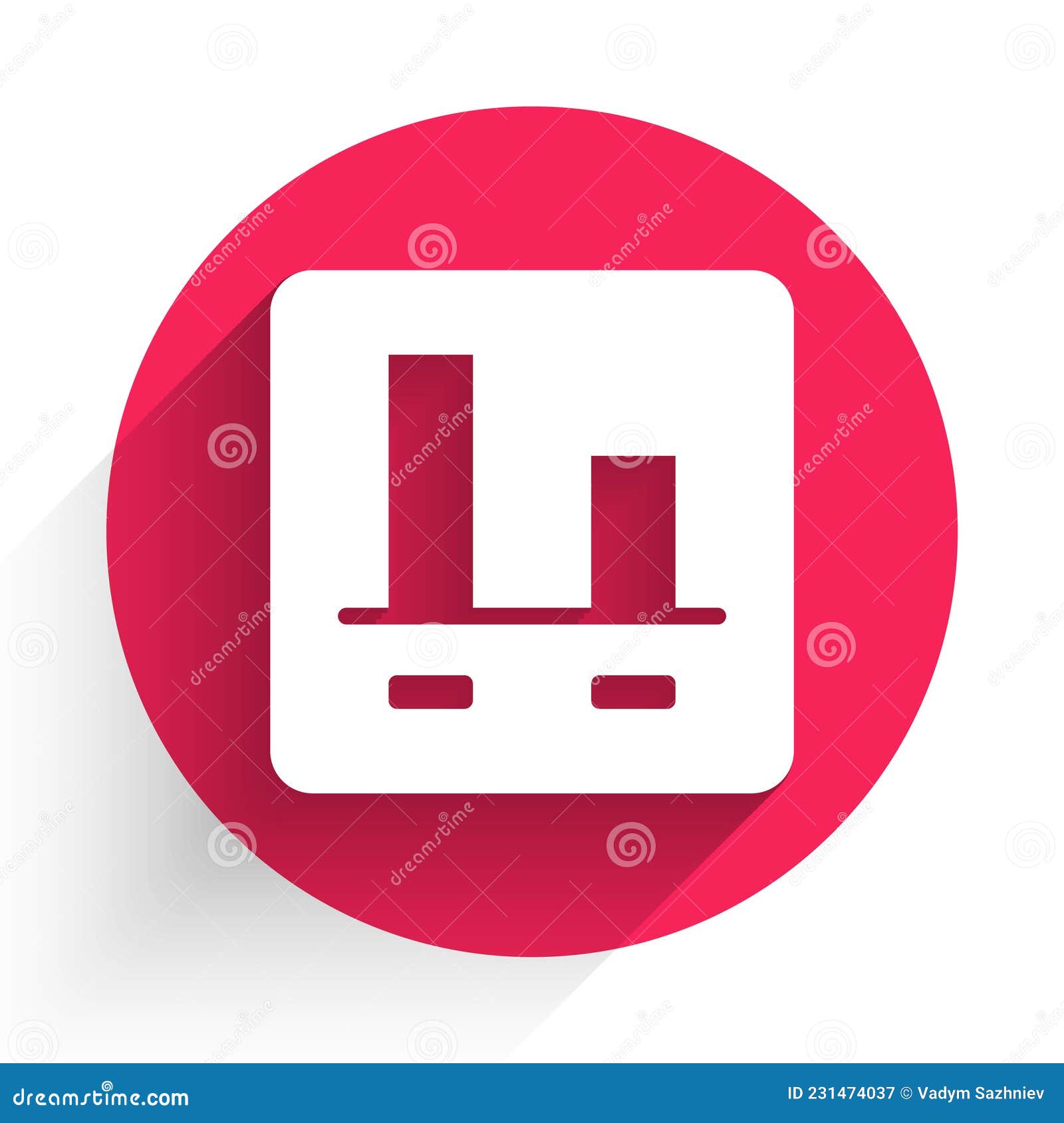 White Graph, Chart, Diagram, Infographic Icon Isolated with Long Shadow ...