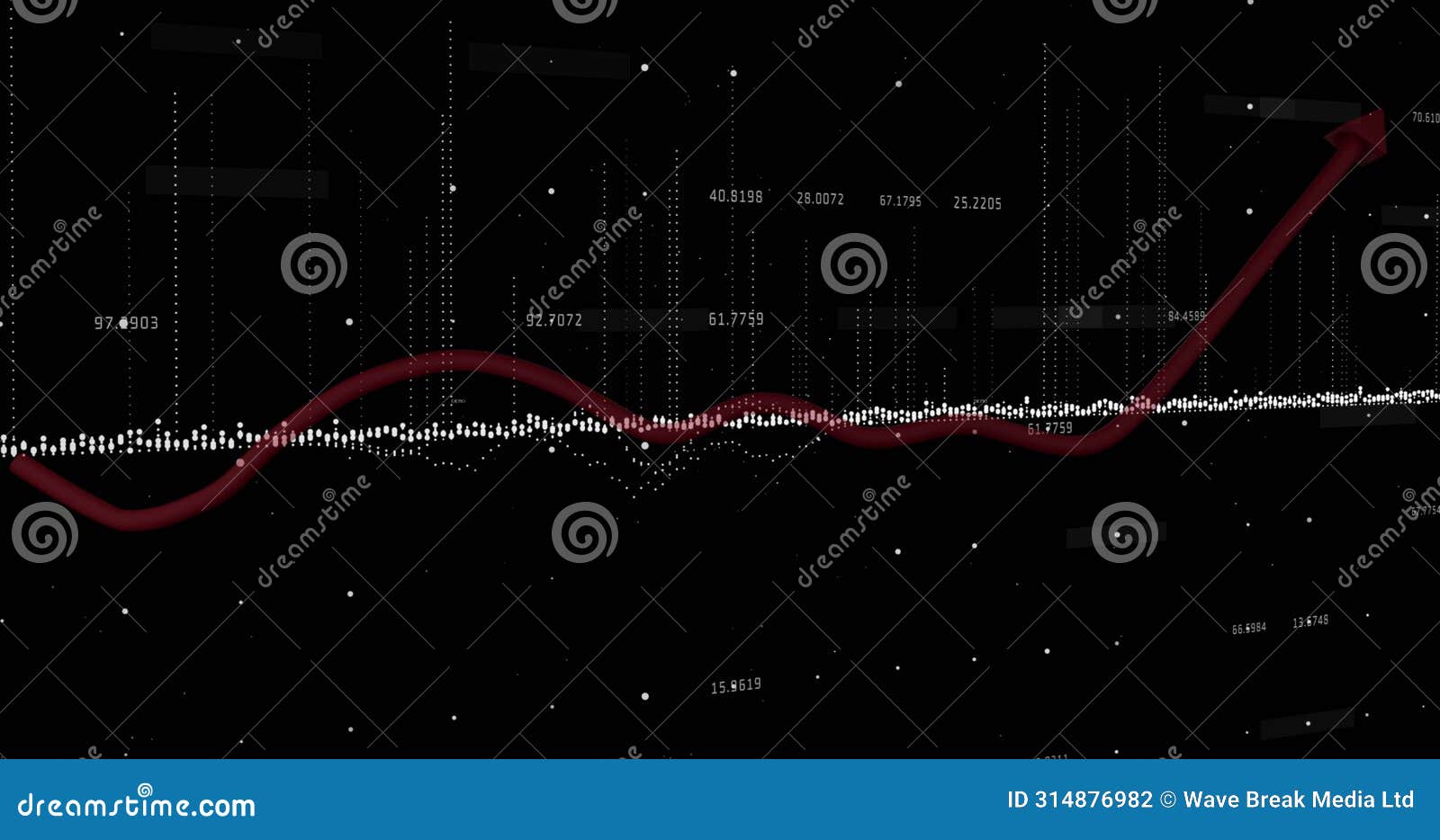 The White Graph Turns Up and Down and White Blocks Float Around while ...