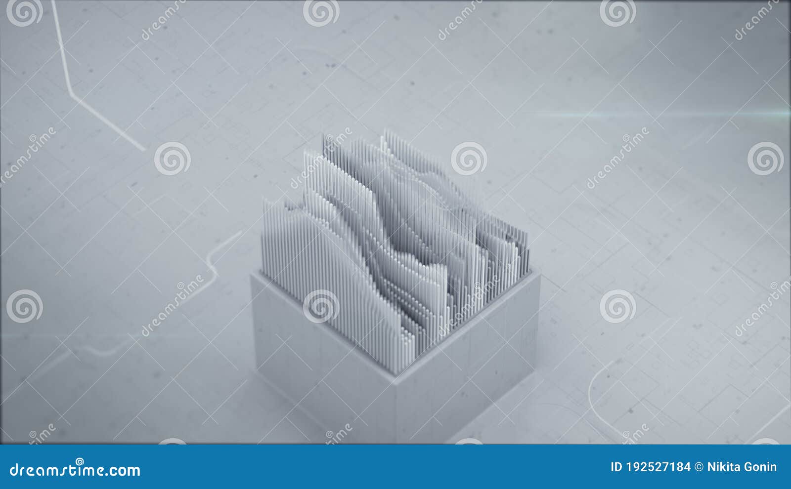 White Graphs of Electromagnetic Waves 3D Rendering Illustration Stock ...