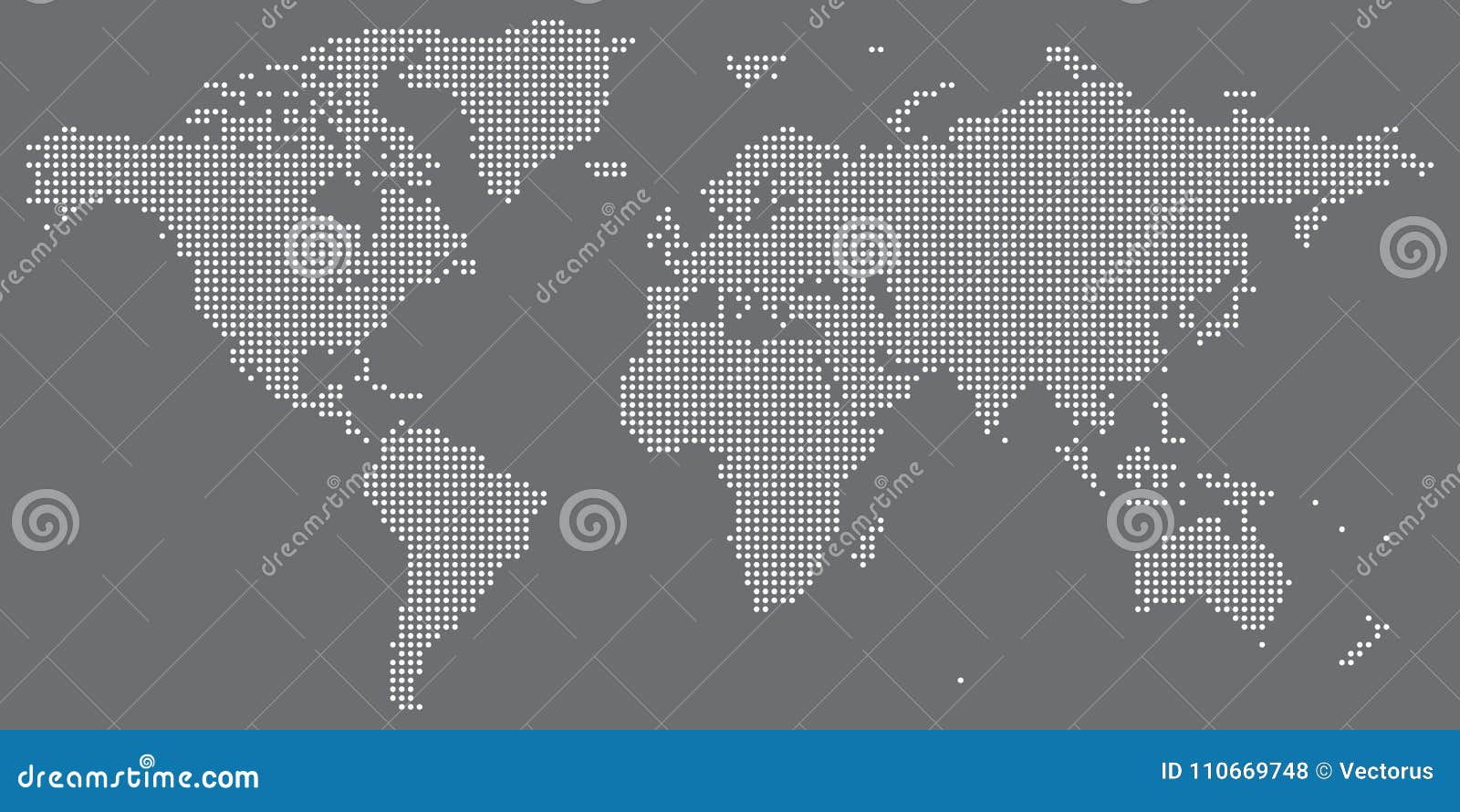 White on Gray Dotted World Map Vector Stock Vector - Illustration of ...