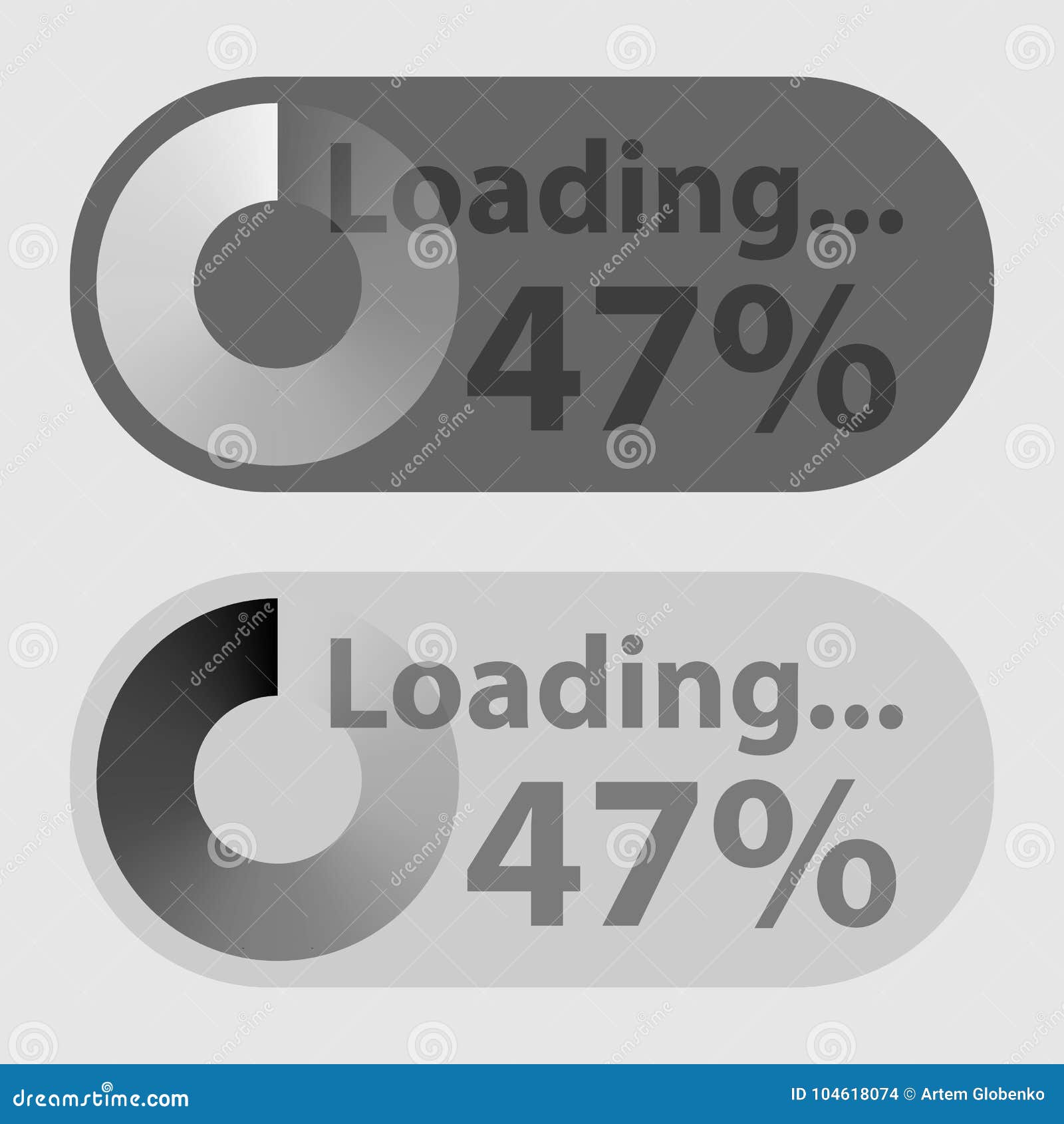 White and Gray Loading Indicator, Elements. Stock Vector - Illustration ...