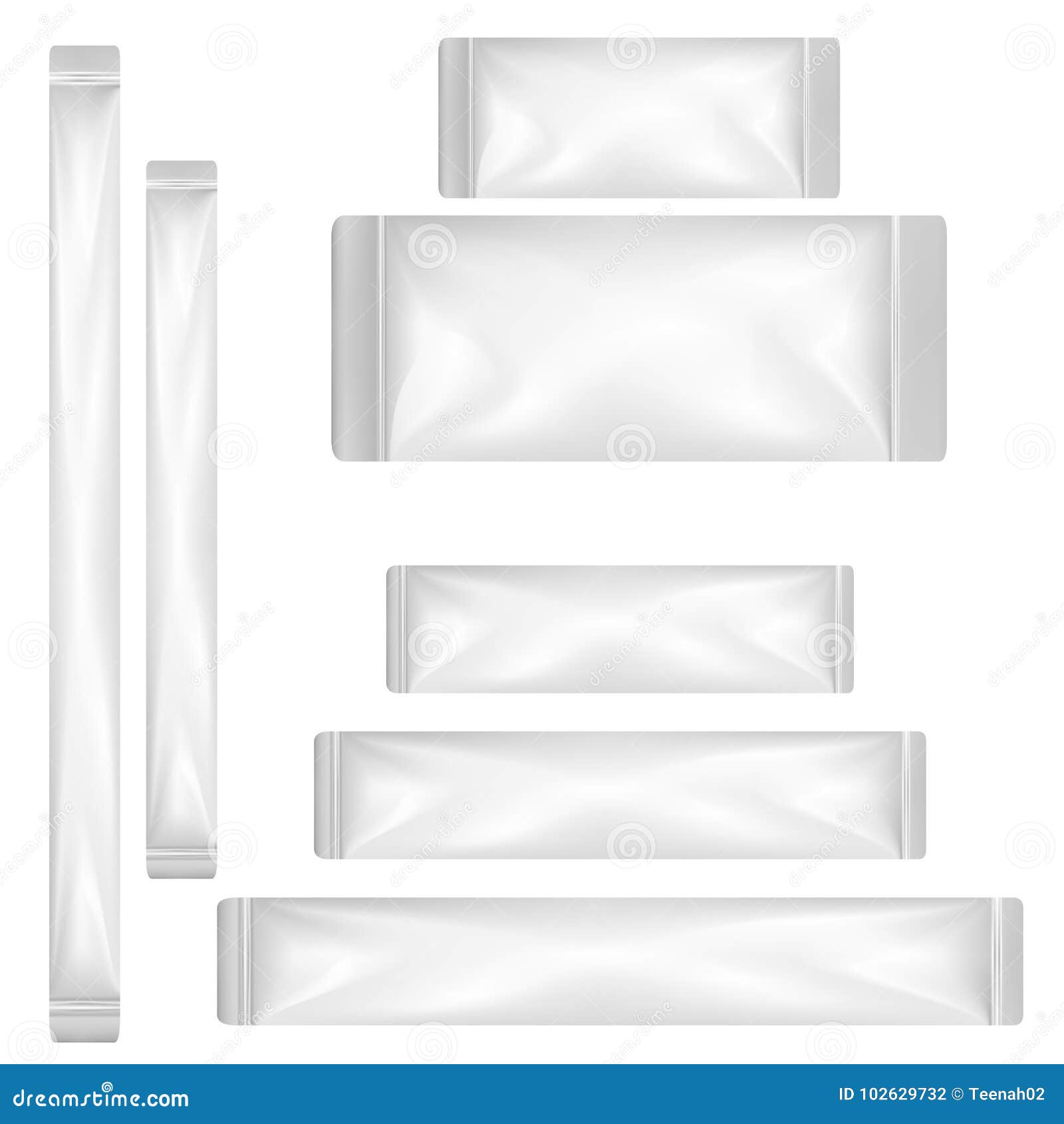 White Gray Plastic Sachet Or Foil Packet On Isolated White Background ...
