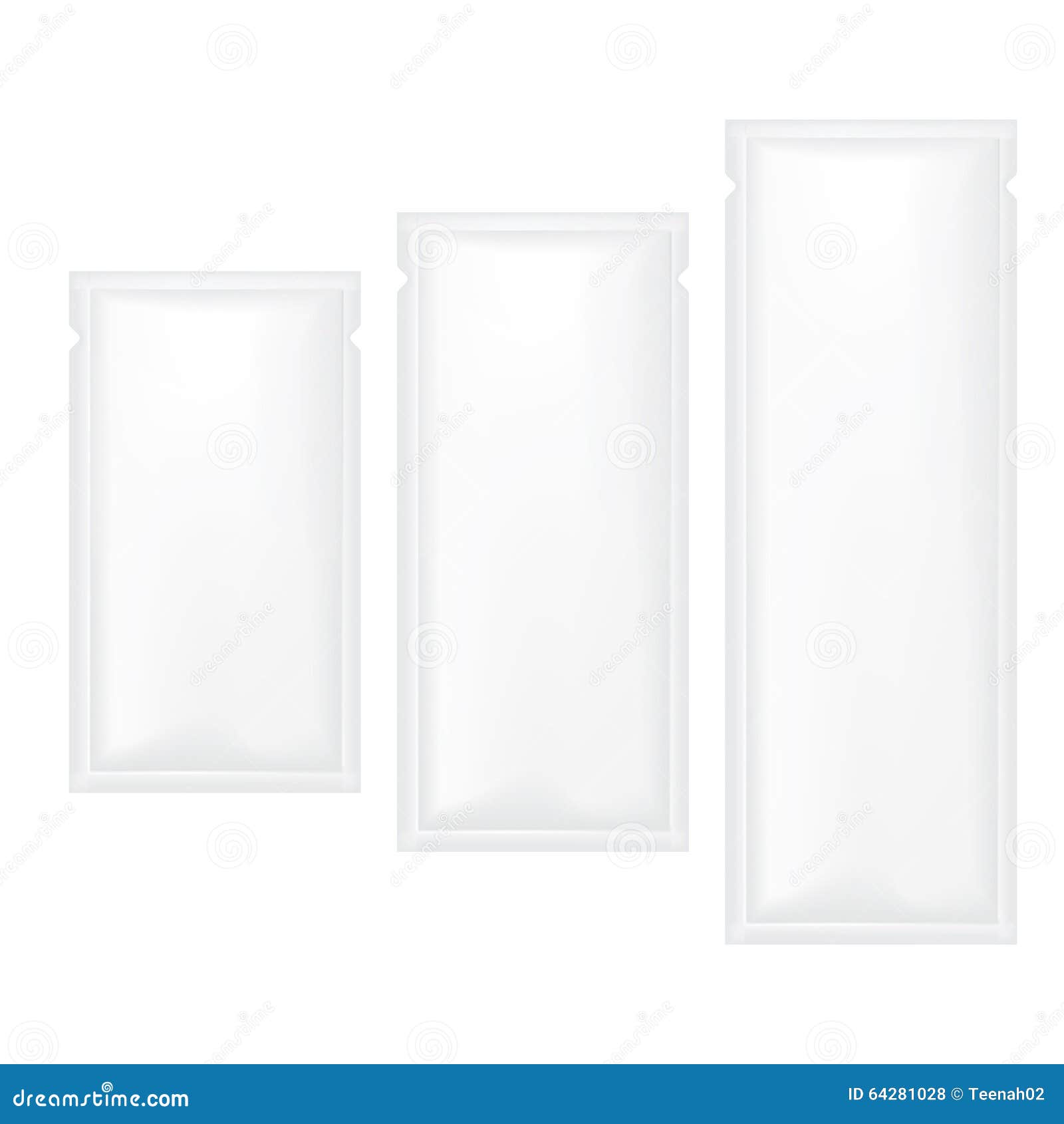 White Gray SET of Sachet Foil Packet Stock Vector - Illustration of ...