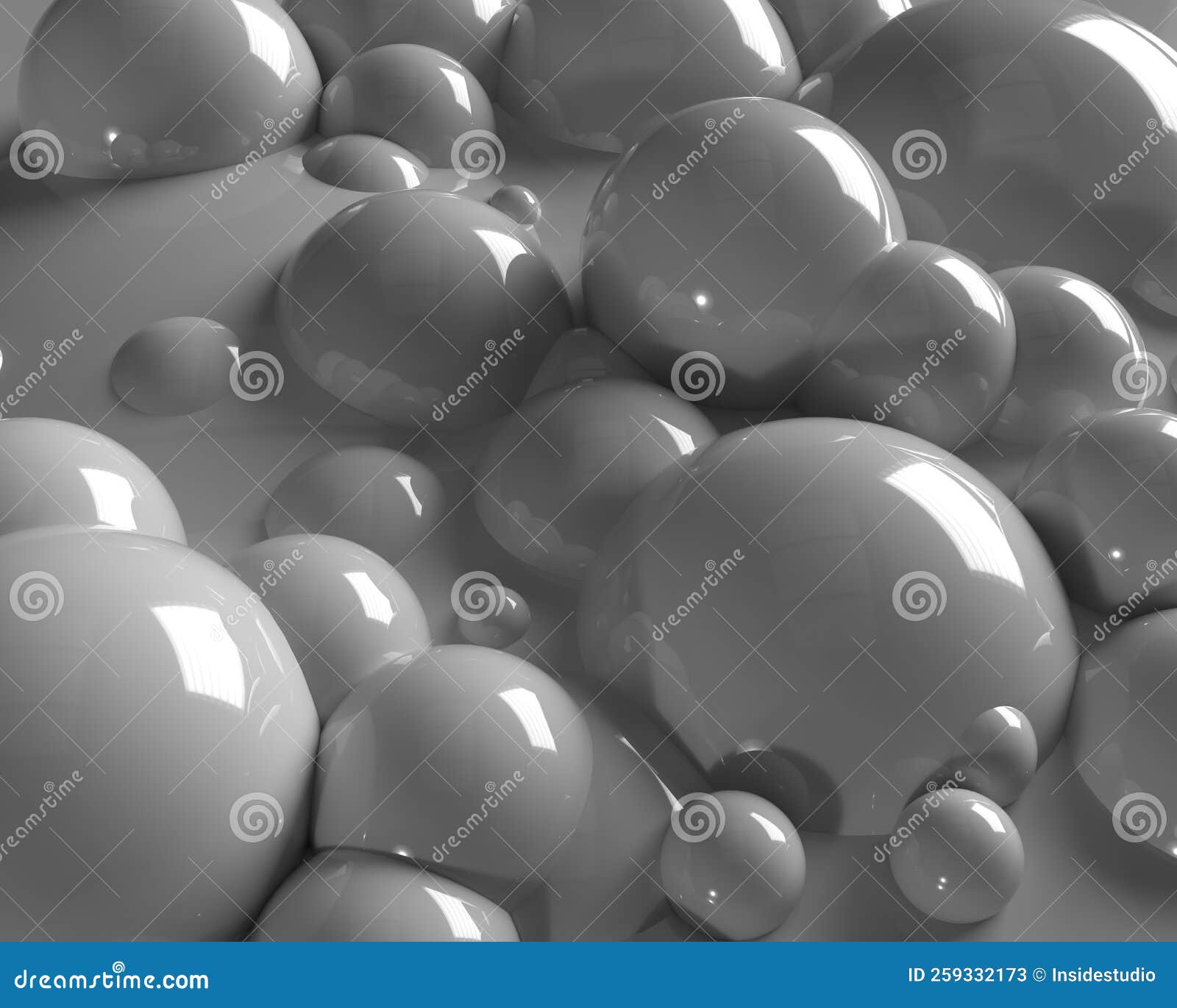 White Gray Shiny Bubbles. Texture. 3d Illustration. Stock Illustration ...